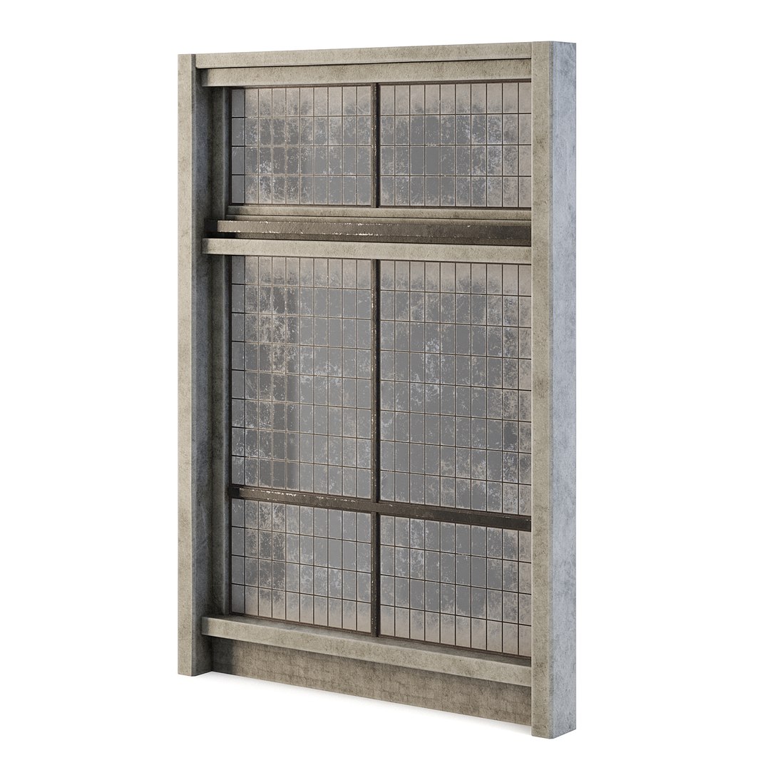 3D Factory Side Wall With Windows - TurboSquid 2255719