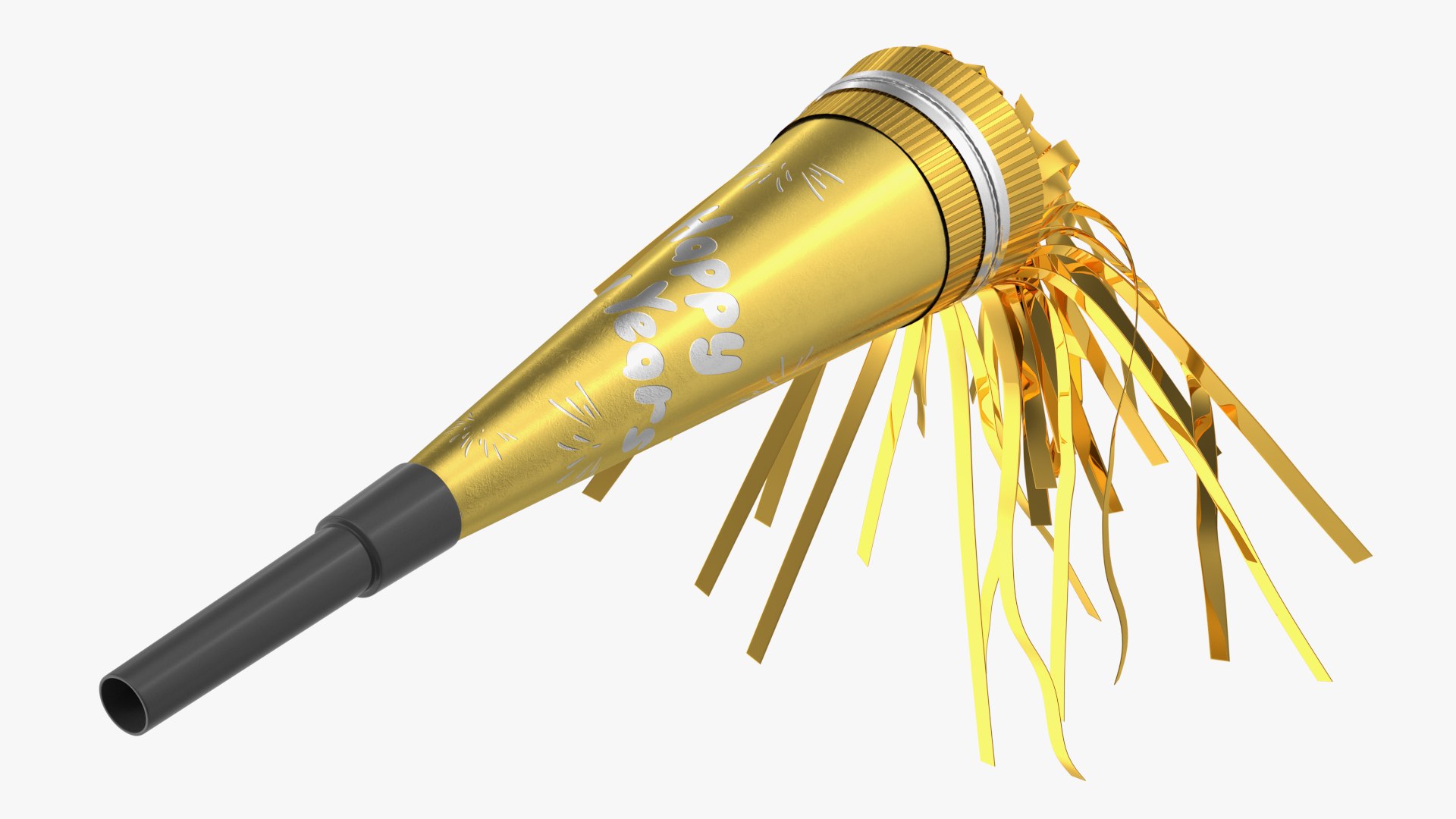 3D New Year Horn Noisemaker Golden - TurboSquid 2120450