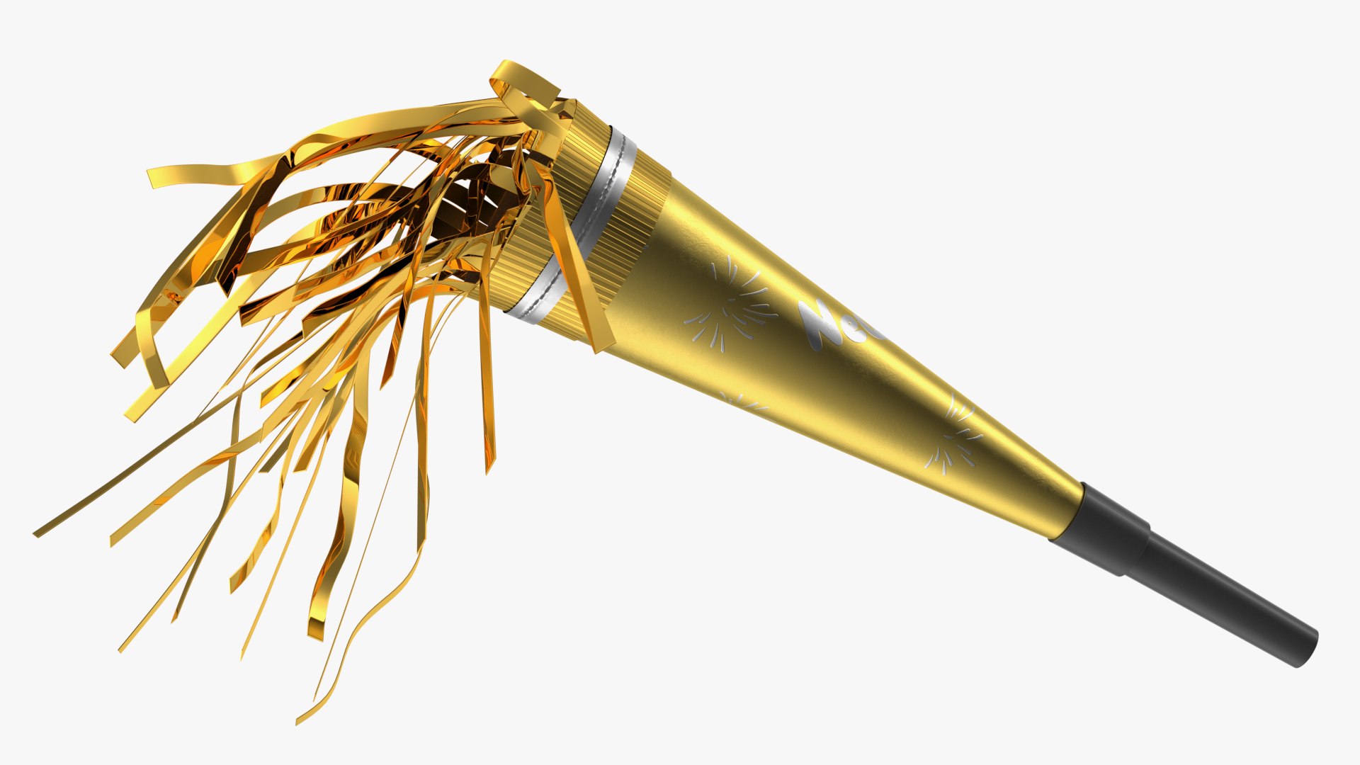 3D New Year Horn Noisemaker Golden - TurboSquid 2120450