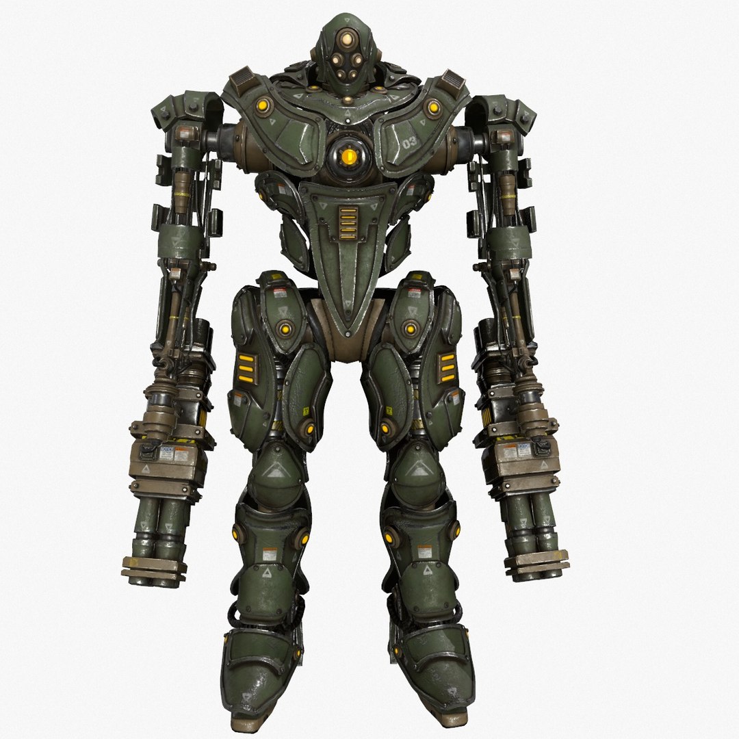 3D military mech 03 kitbash - TurboSquid 1638051