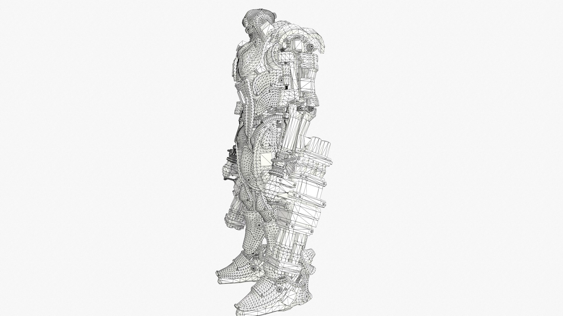 3D military mech 03 kitbash - TurboSquid 1638051