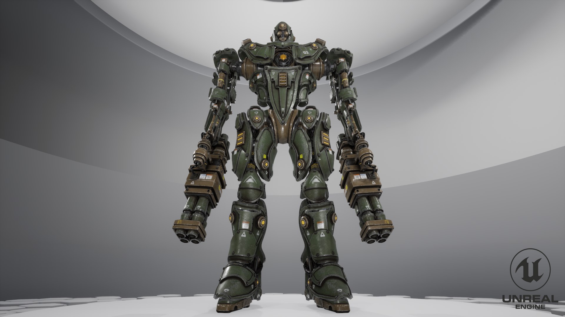 3D military mech 03 kitbash - TurboSquid 1638051