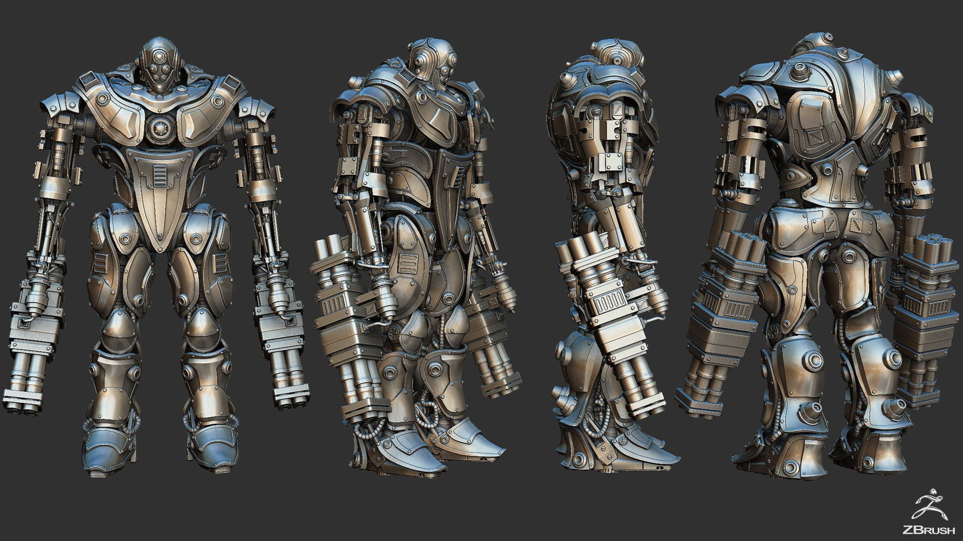 3D military mech 03 kitbash - TurboSquid 1638051