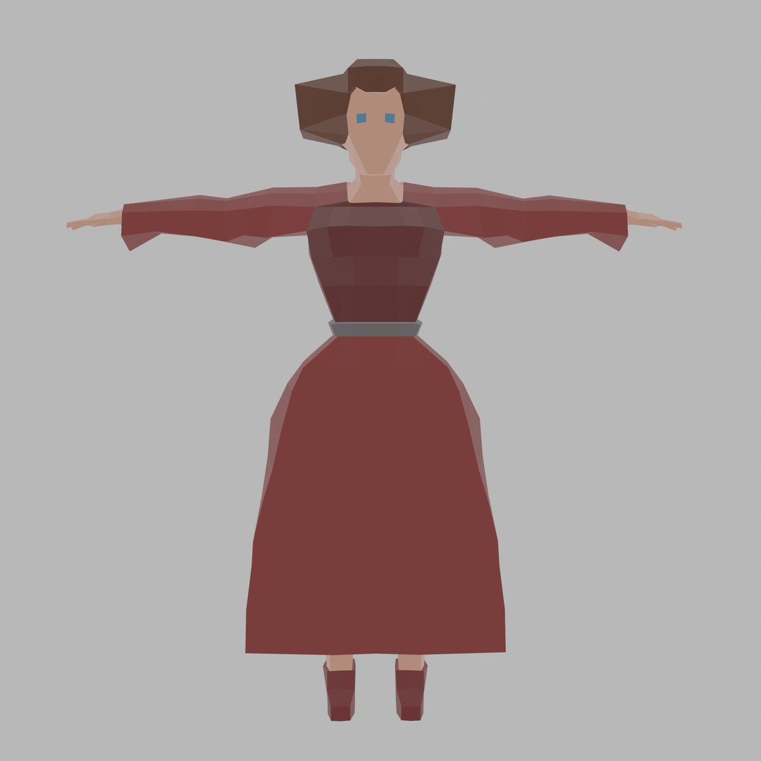 Low Poly Medieval Princess Rigged 3D Model - TurboSquid 2168570