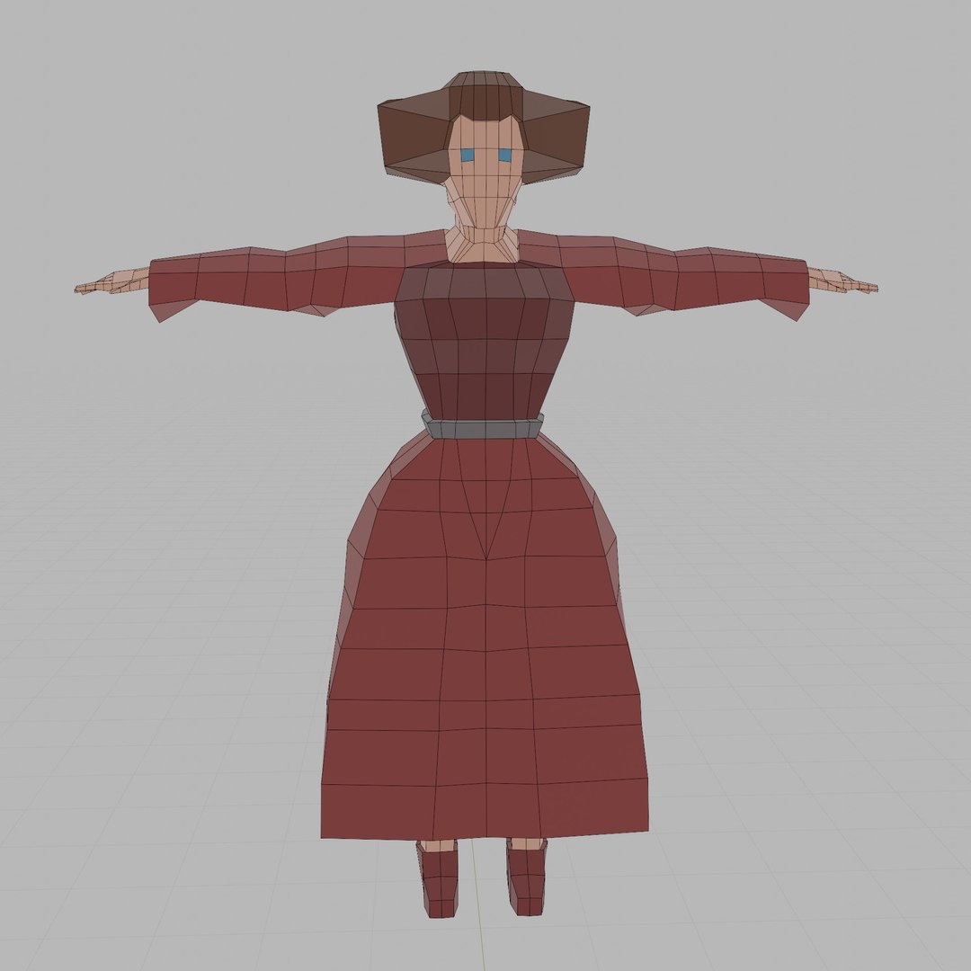 Low Poly Medieval Princess Rigged 3D Model - TurboSquid 2168570