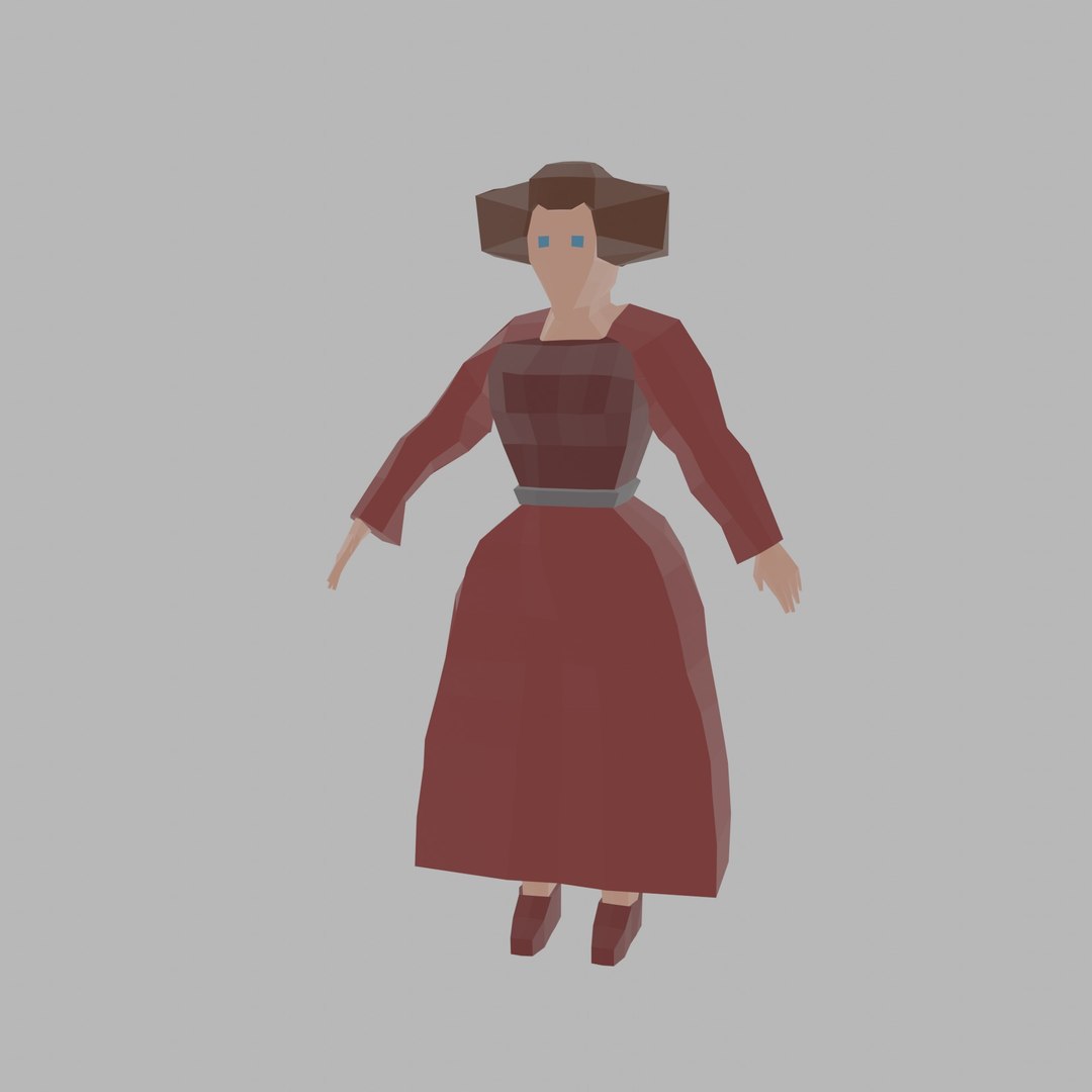 Low Poly Medieval Princess Rigged 3D Model - TurboSquid 2168570
