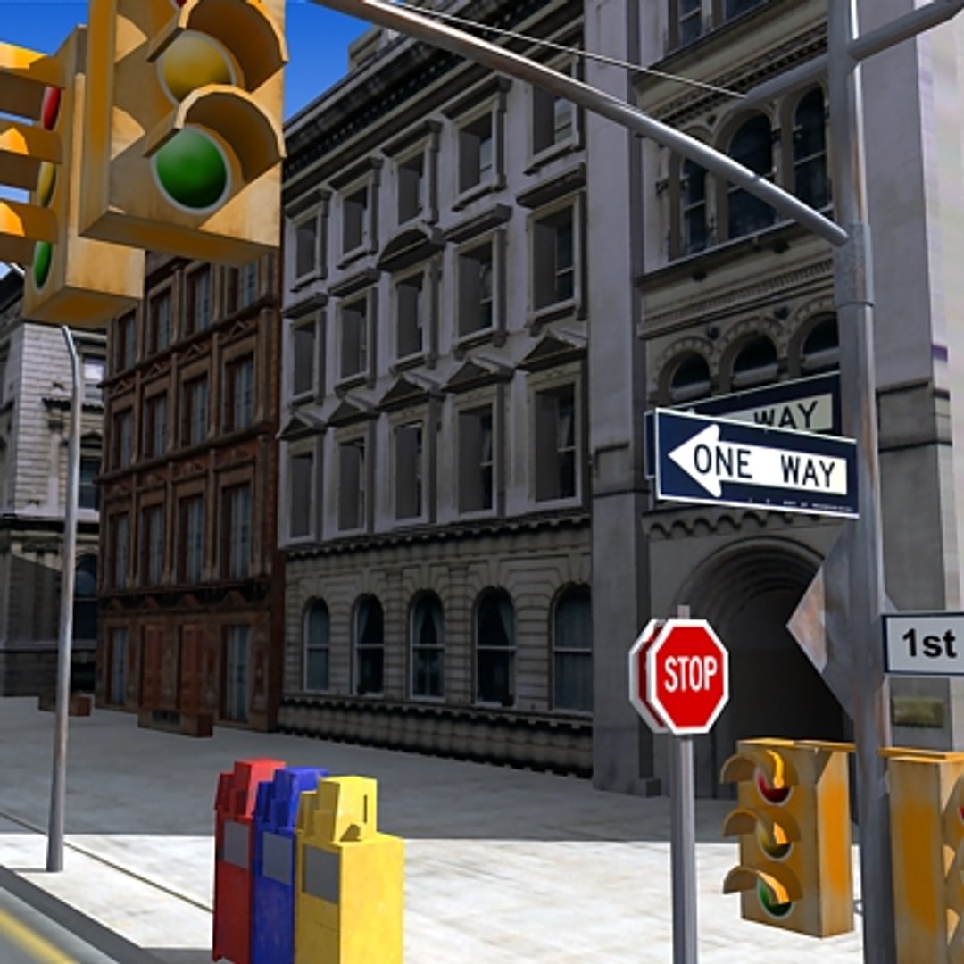 3d Model Of City Street