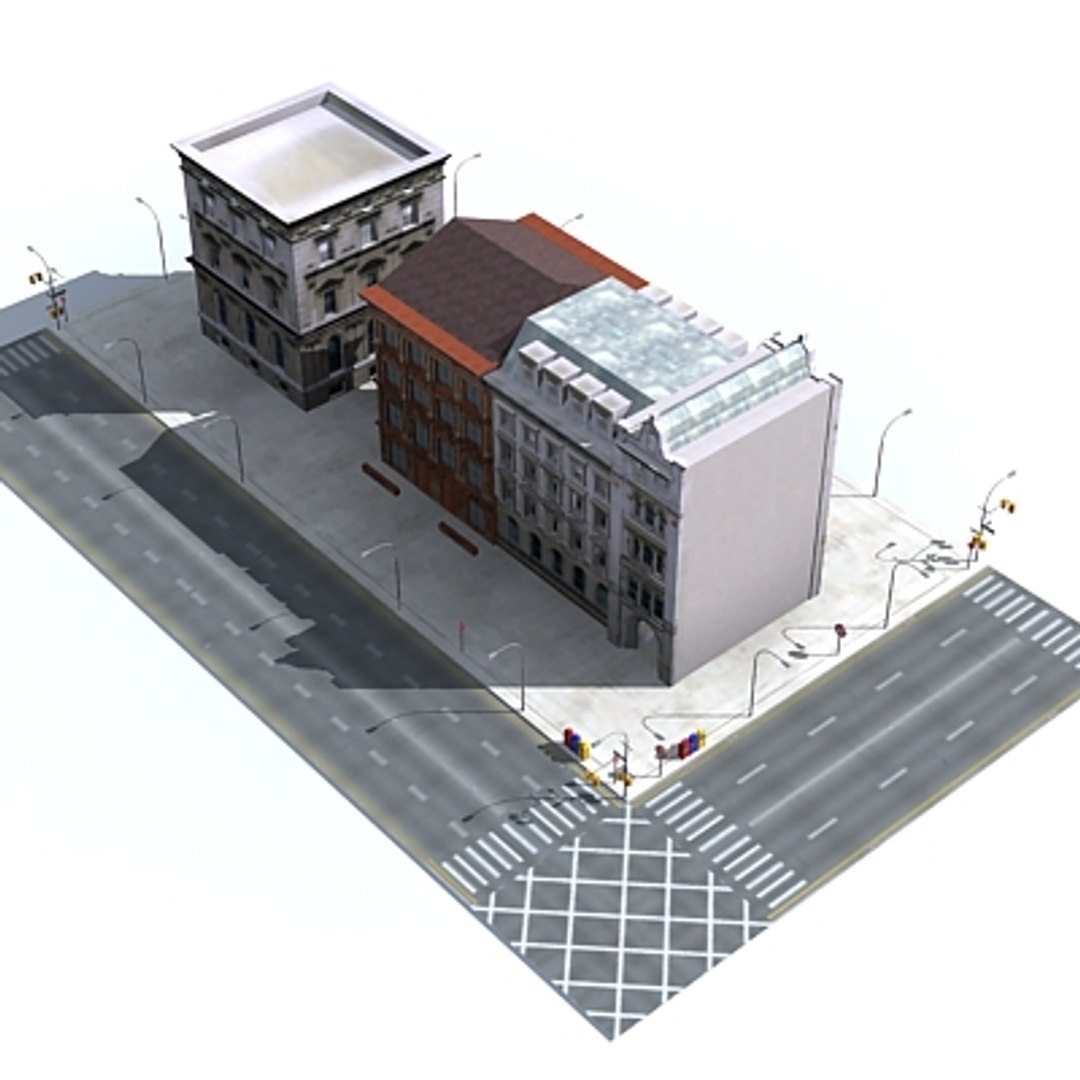 3d Model Of City Street