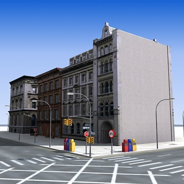 3d model of city street