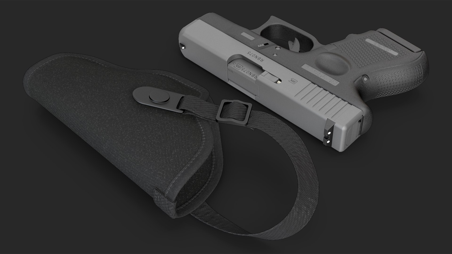 3D Glock 26 and Tactical Nylon Holster - TurboSquid 2164152