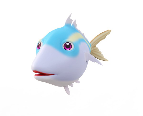 modelo 3d Yellowstripe scad pez animado low poly toon - TurboSquid 1585532