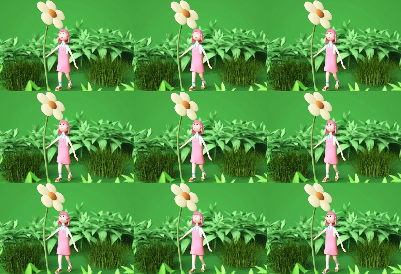 3D model Cartoon sister girl cartoon woman puppet woman cartoon scene ...