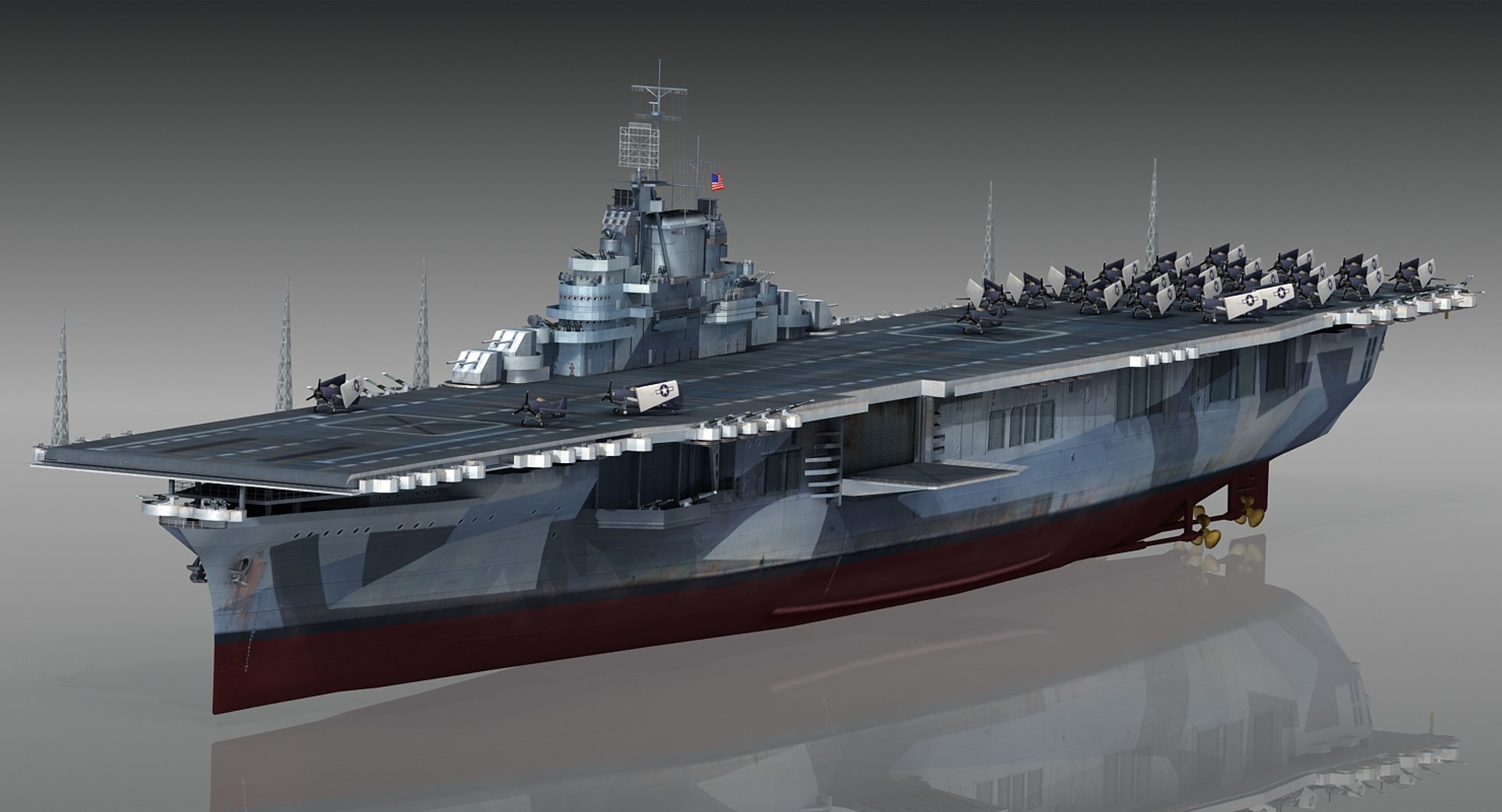 Uss Intrepid Cv-11 1944 3D Model - TurboSquid 1412564