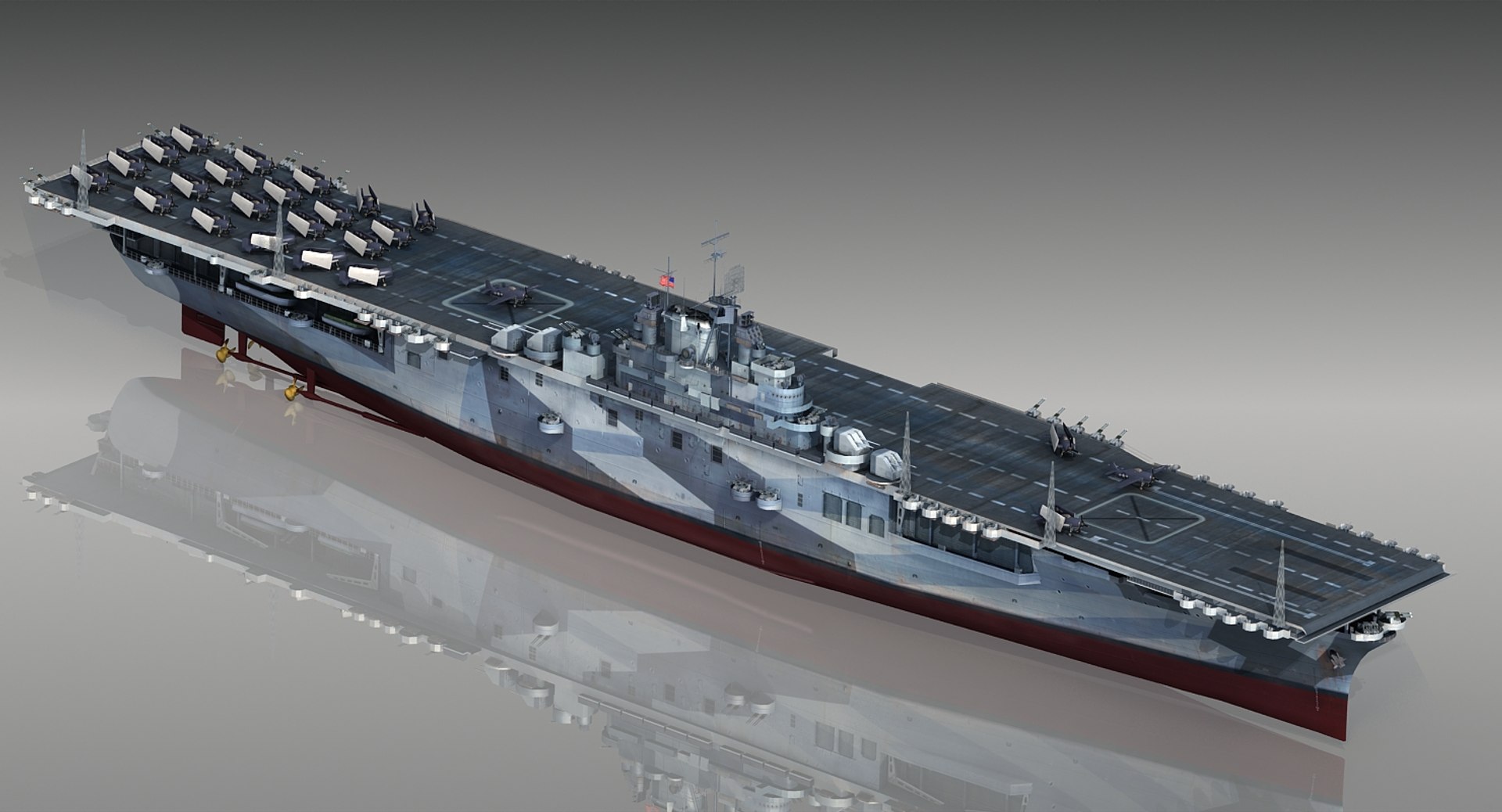 Uss intrepid cv-11 1944 3D model - TurboSquid 1412564