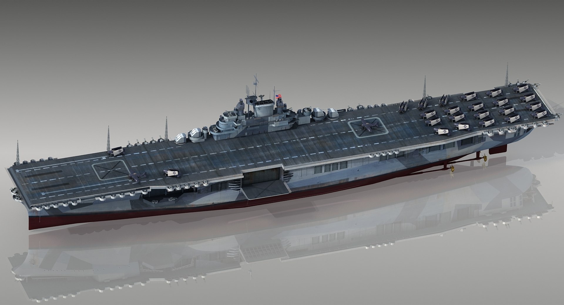 Uss Intrepid Cv-11 1944 3D Model - TurboSquid 1412564