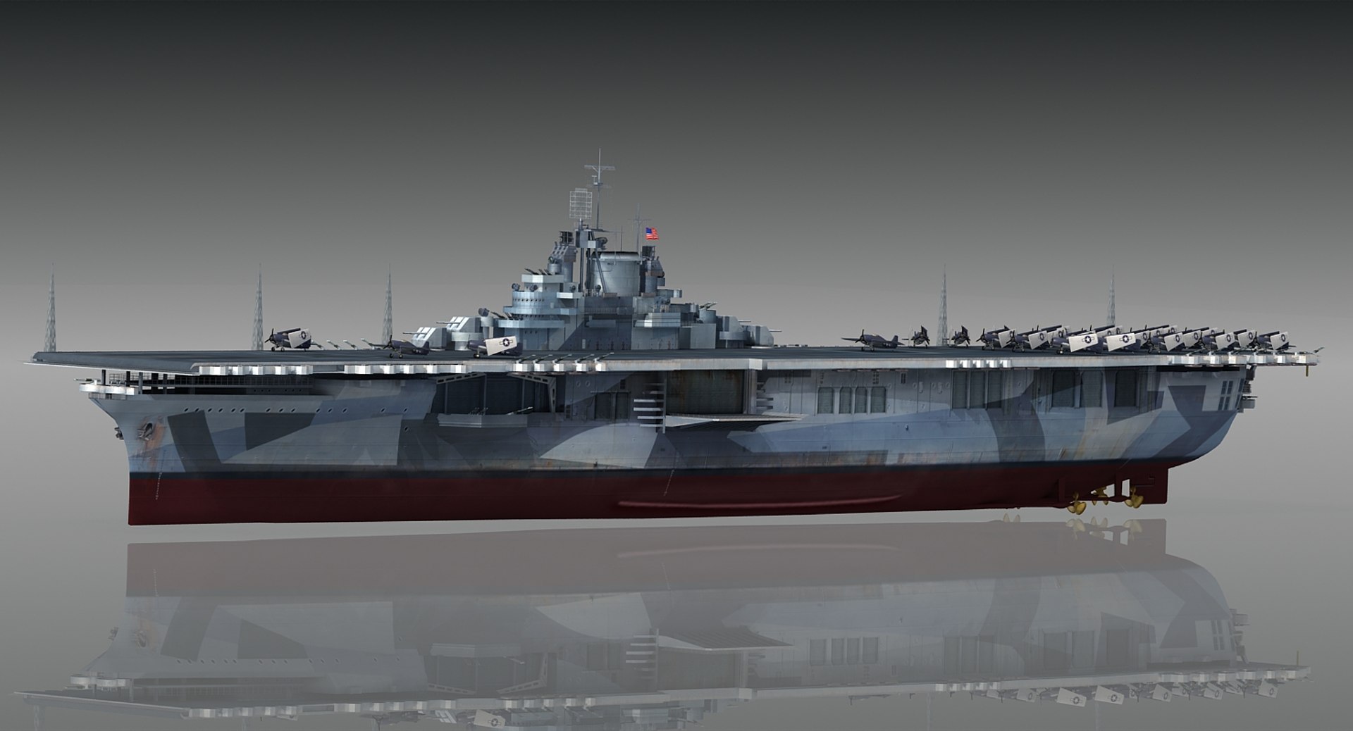 Uss Intrepid Cv-11 1944 3D Model - TurboSquid 1412564