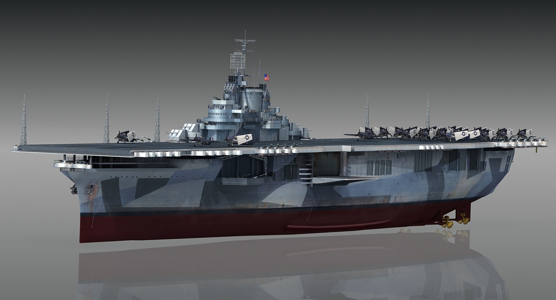Uss Intrepid Cv-11 1944 3D Model - TurboSquid 1412564