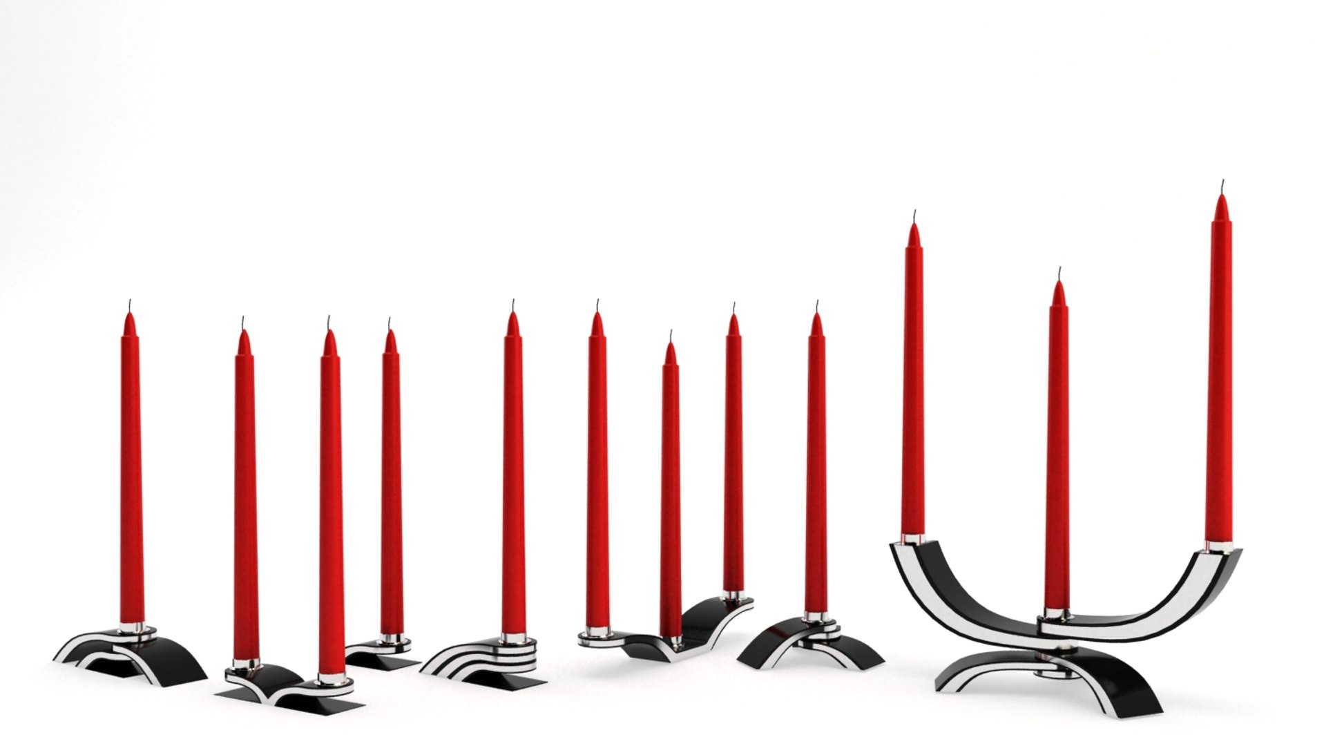 Modern Design Candelabras 2 3d Model