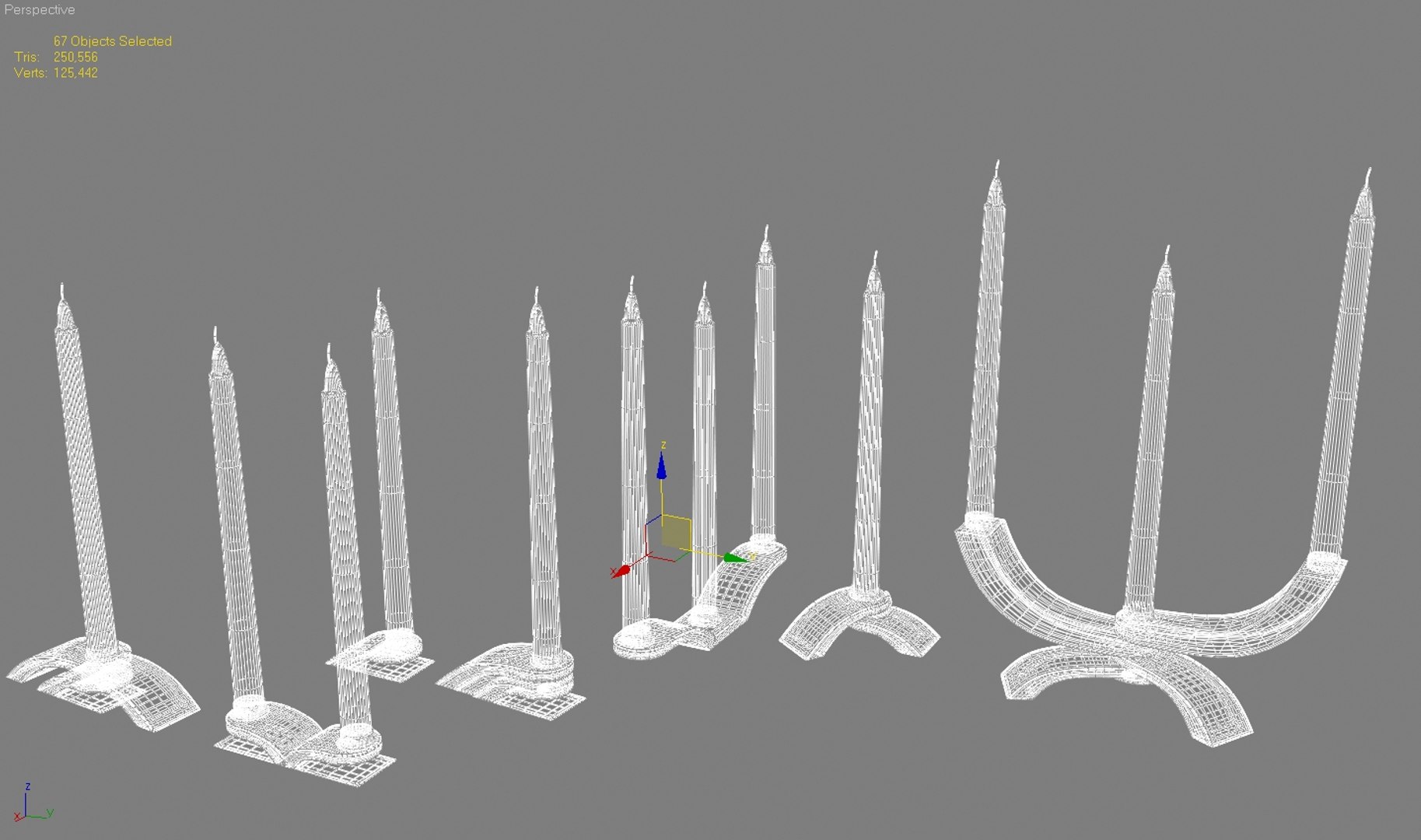 Modern Design Candelabras 2 3d Model