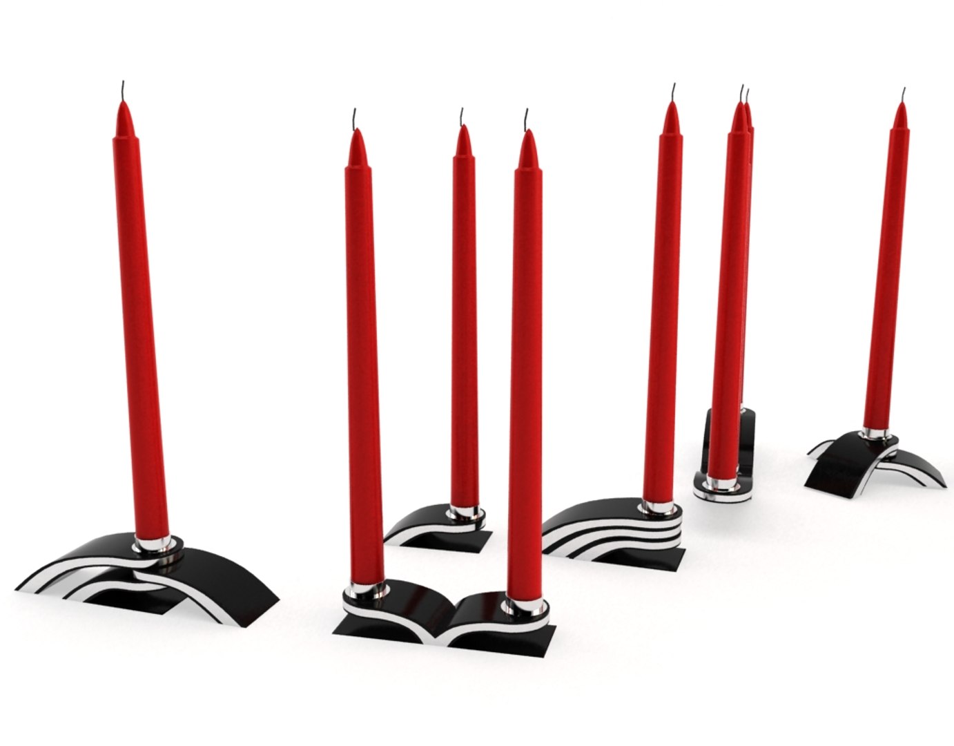 Modern Design Candelabras 2 3d Model