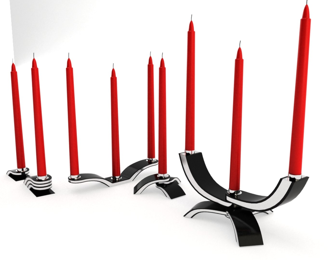 Modern Design Candelabras 2 3d Model