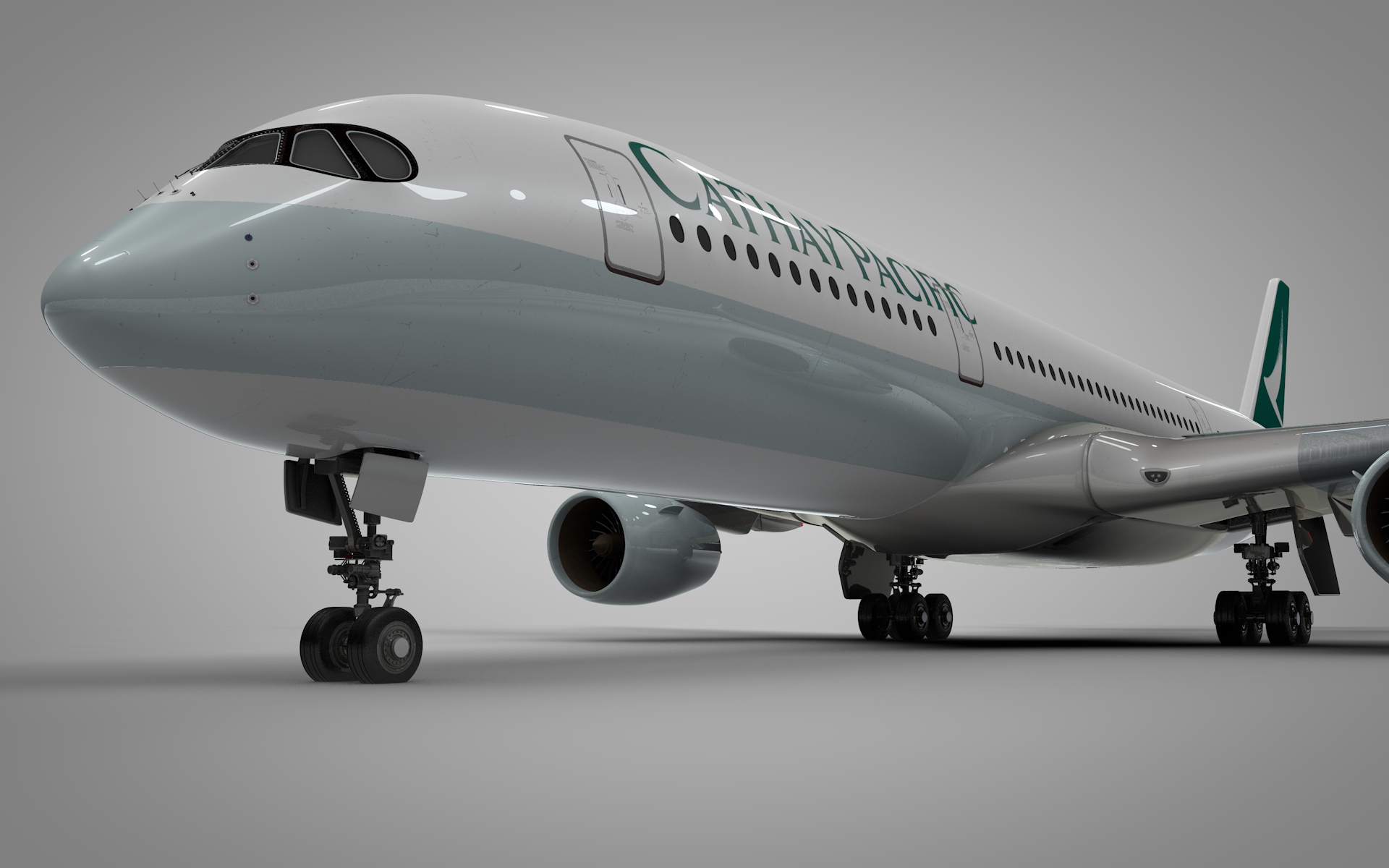 modèle 3D de Airbus A350-900 CATHAY Pacifique L1118 - TurboSquid 1650647
