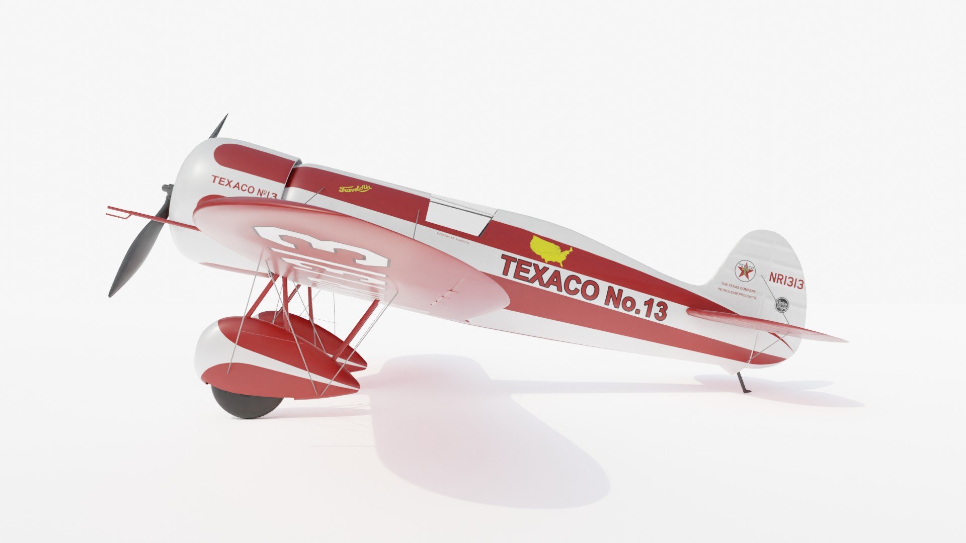 3D Travel Air Mystery Ship NR1313 Texaco Model - TurboSquid 2113941