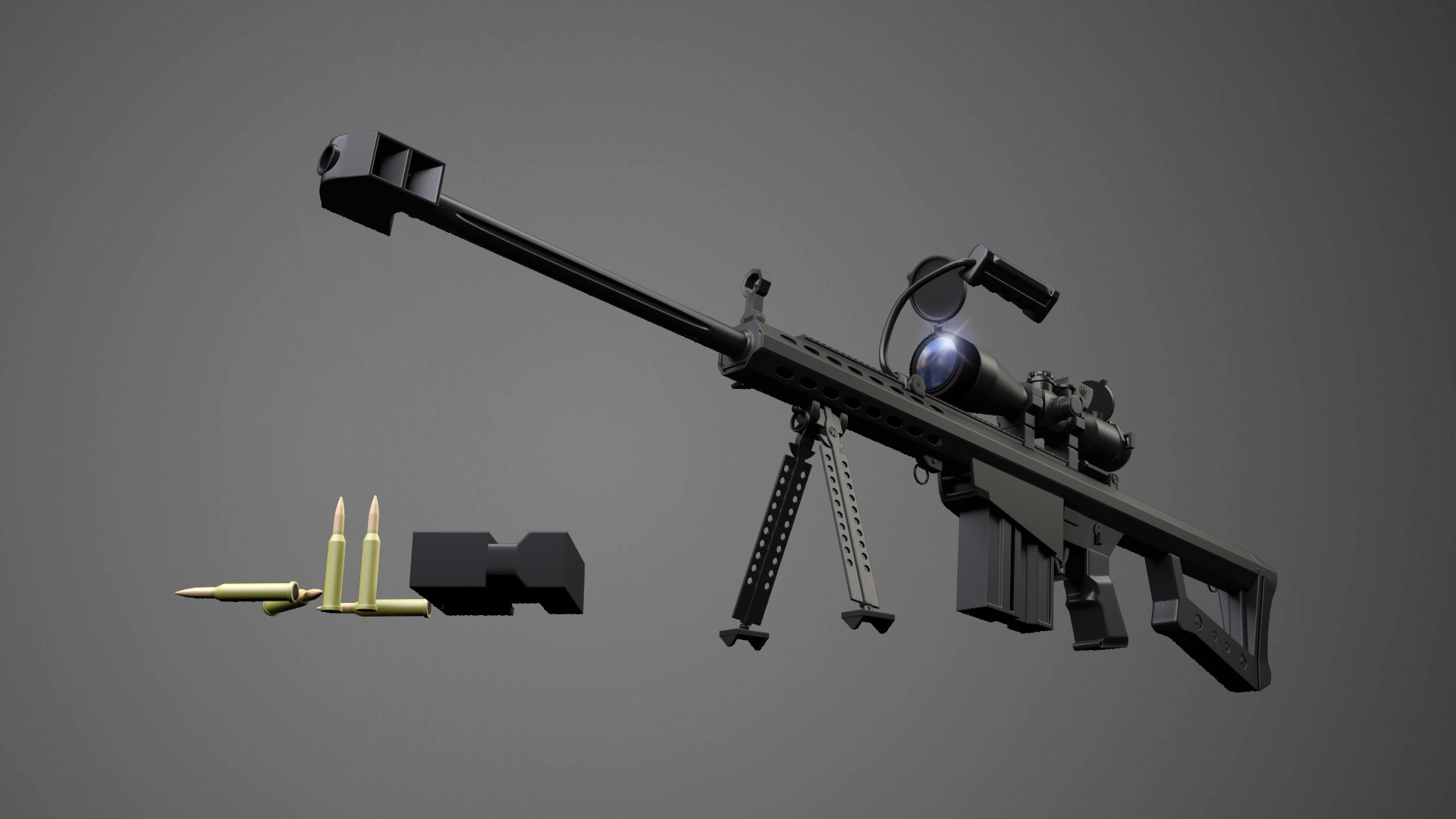 3D sniper rifle gun set model - TurboSquid 1352453