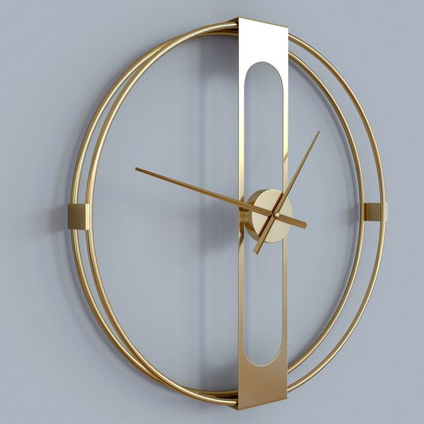 Wall clock gold silver 3D model - TurboSquid 1335984