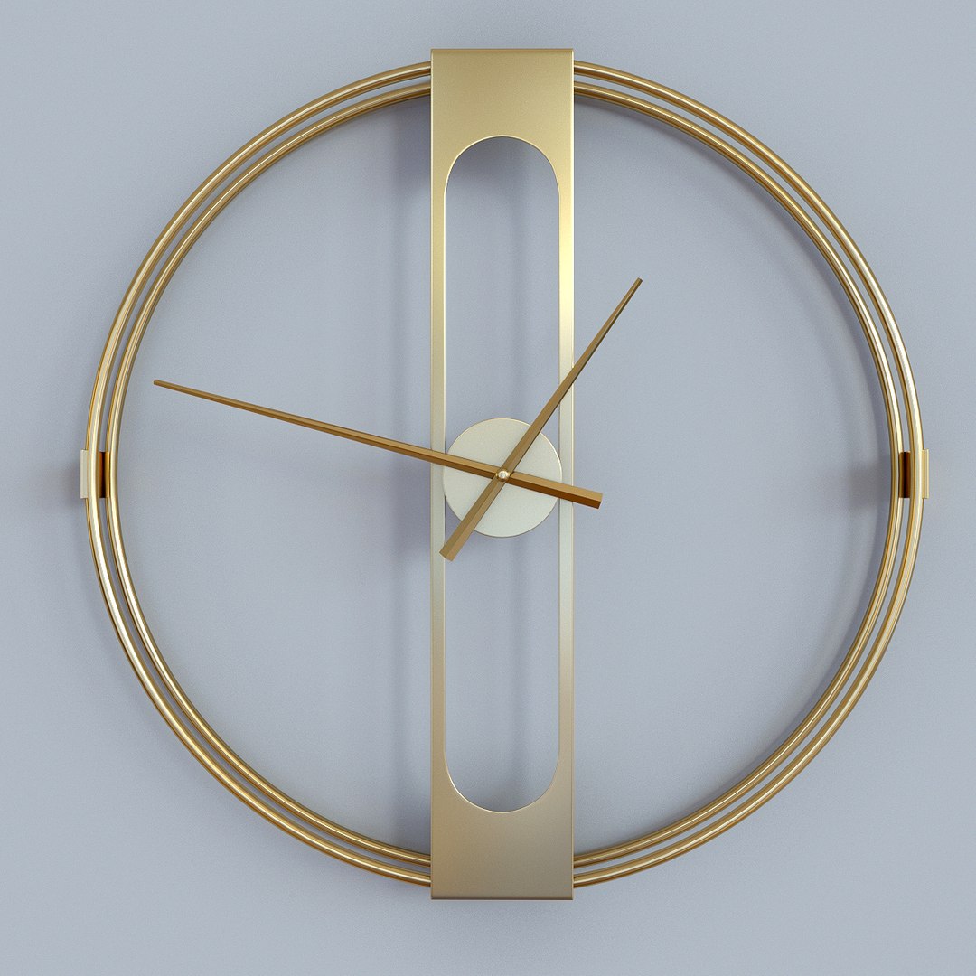 Wall Clock Gold Silver 3D Model - TurboSquid 1335984