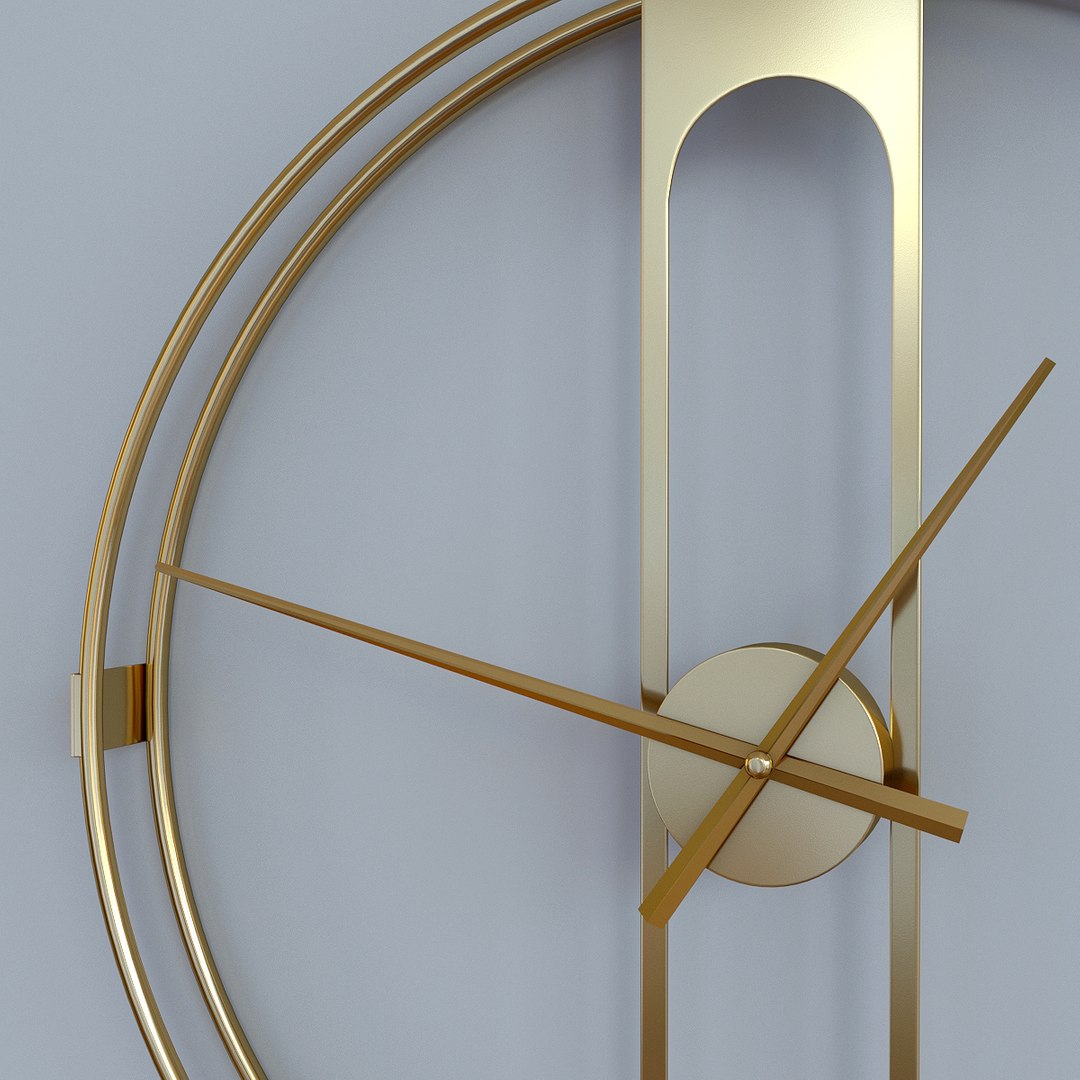 Wall Clock Gold Silver 3D Model - TurboSquid 1335984