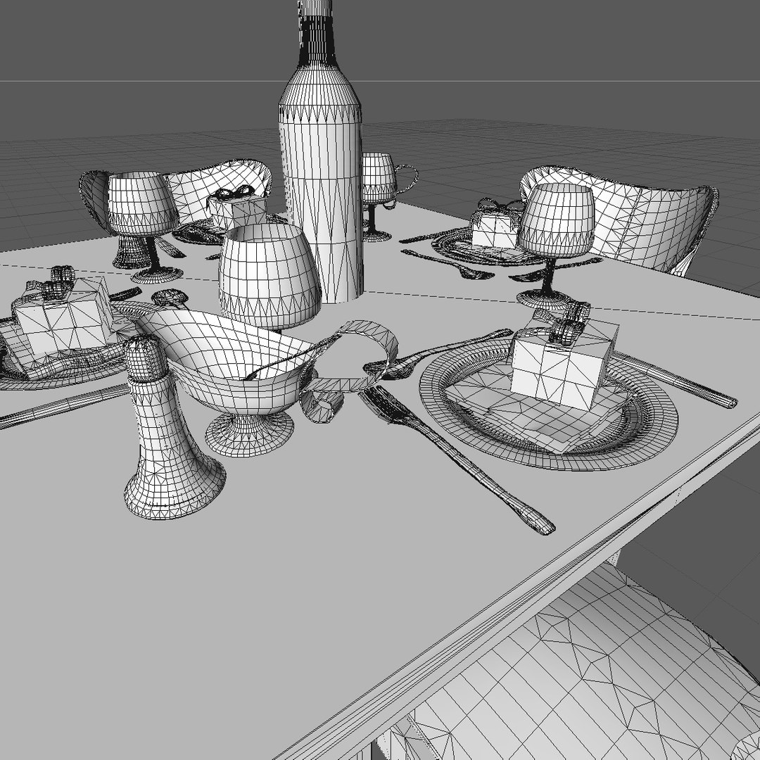 Oak Square Restaurant Dining Table 3d Model