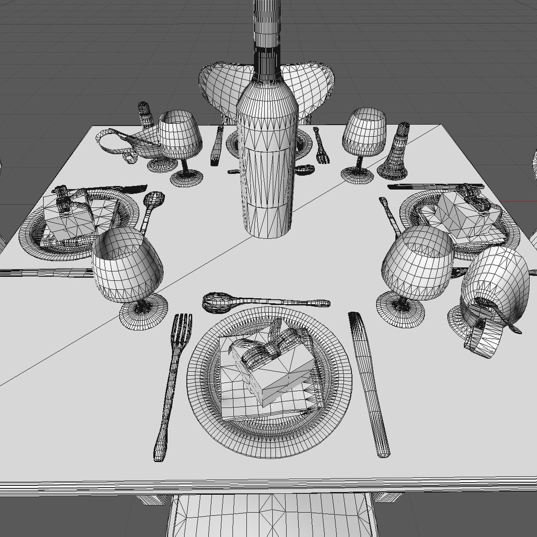 Oak Square Restaurant Dining Table 3d Model