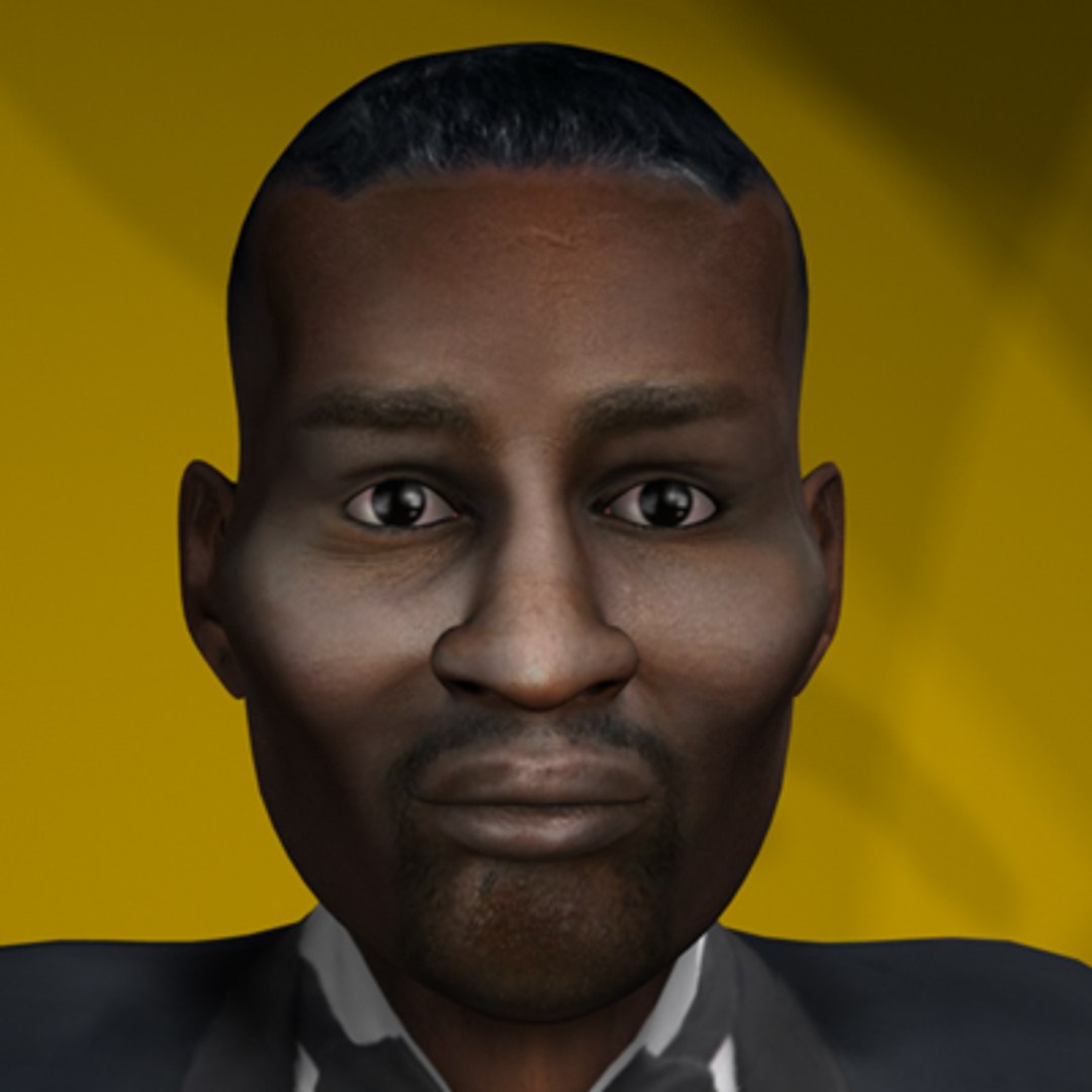 3d black male 2 rigged character