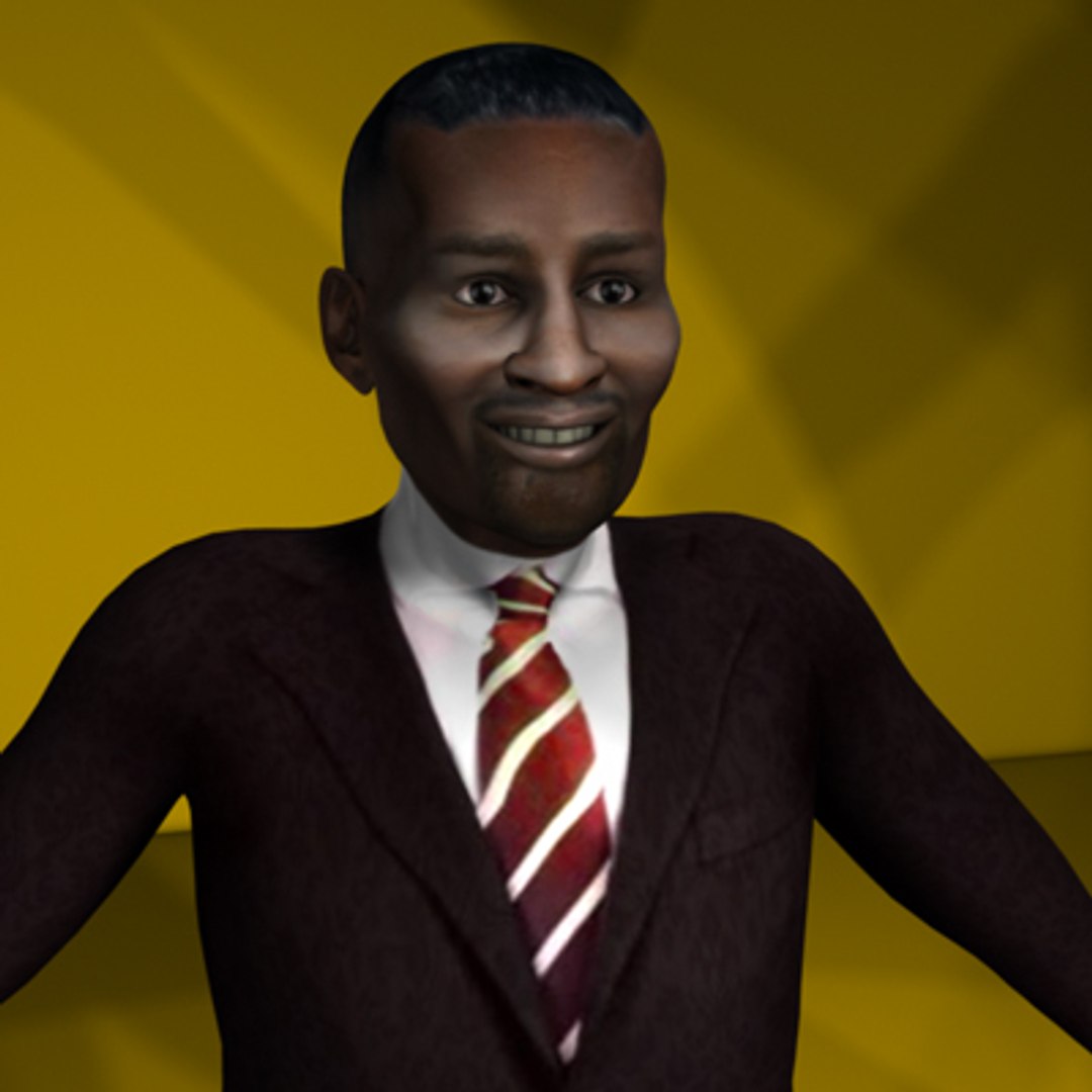 3d black male 2 rigged character