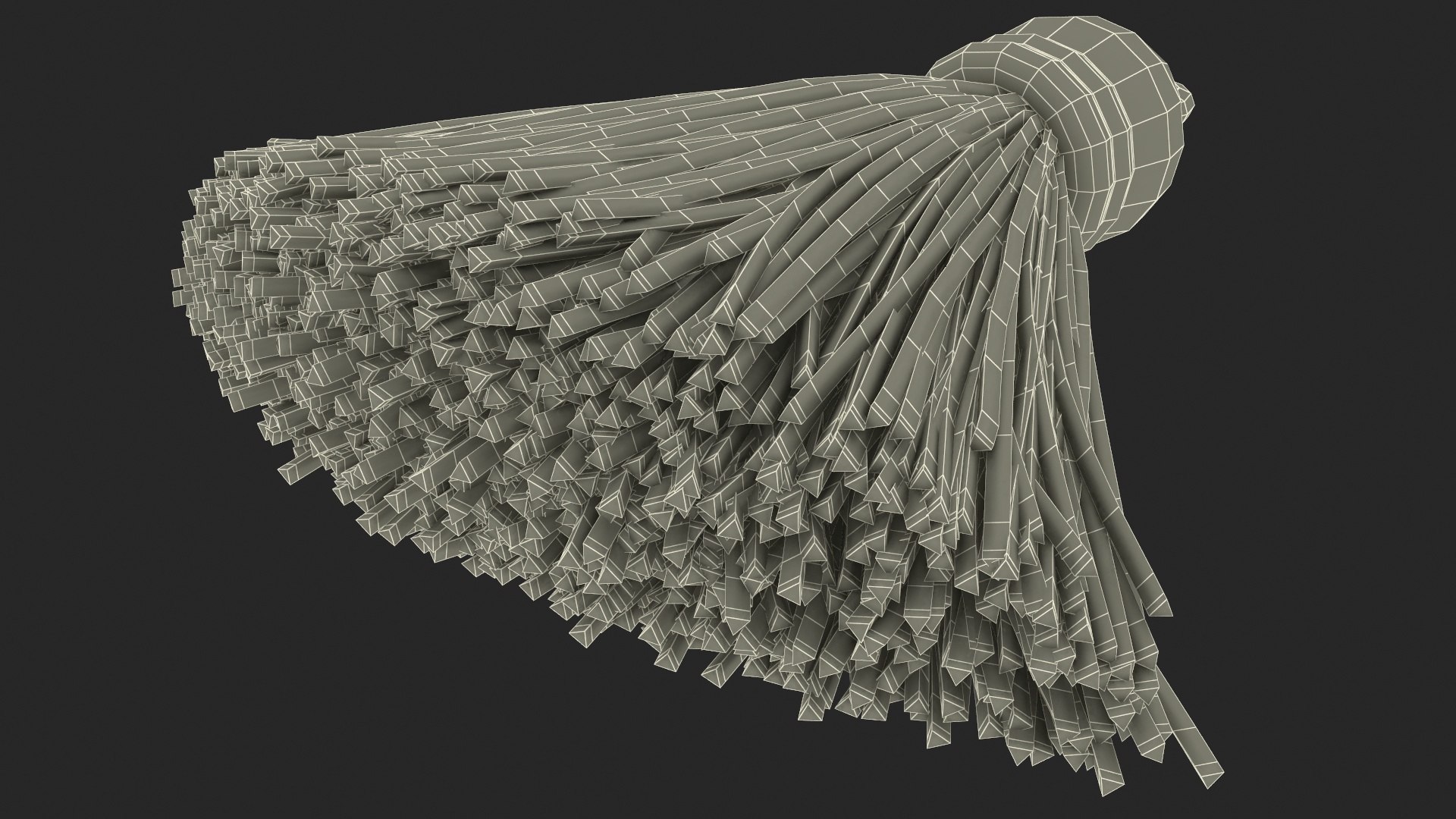 3D Gold Cap Yellow Yarn Tassel Model - TurboSquid 2175517