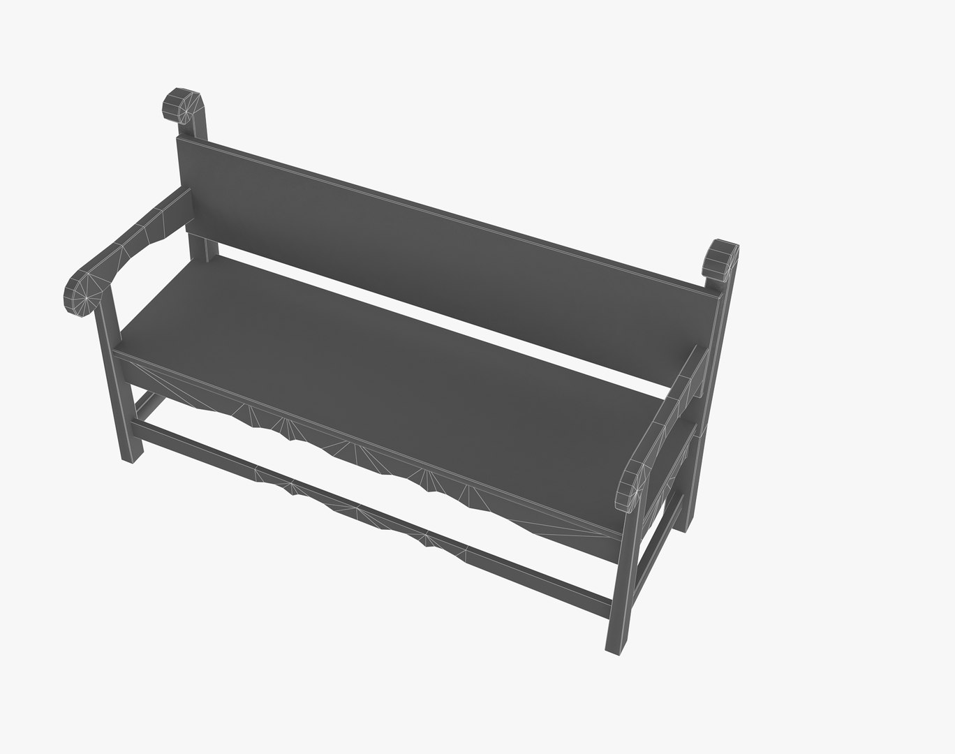 3D Wooden Bench - TurboSquid 1162680