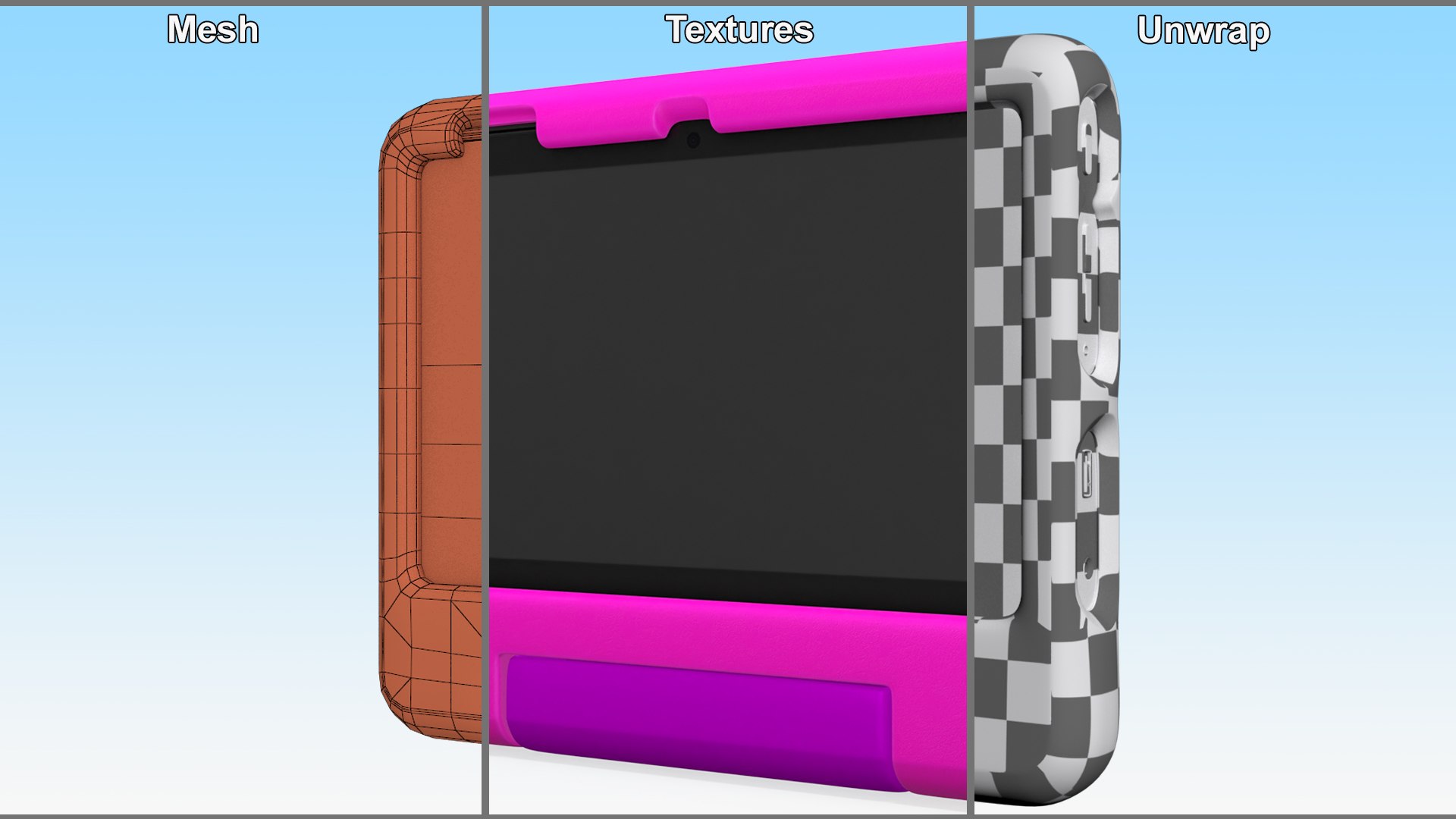 Tablet With Child Proof Case Pink 3D Model - TurboSquid 2123871