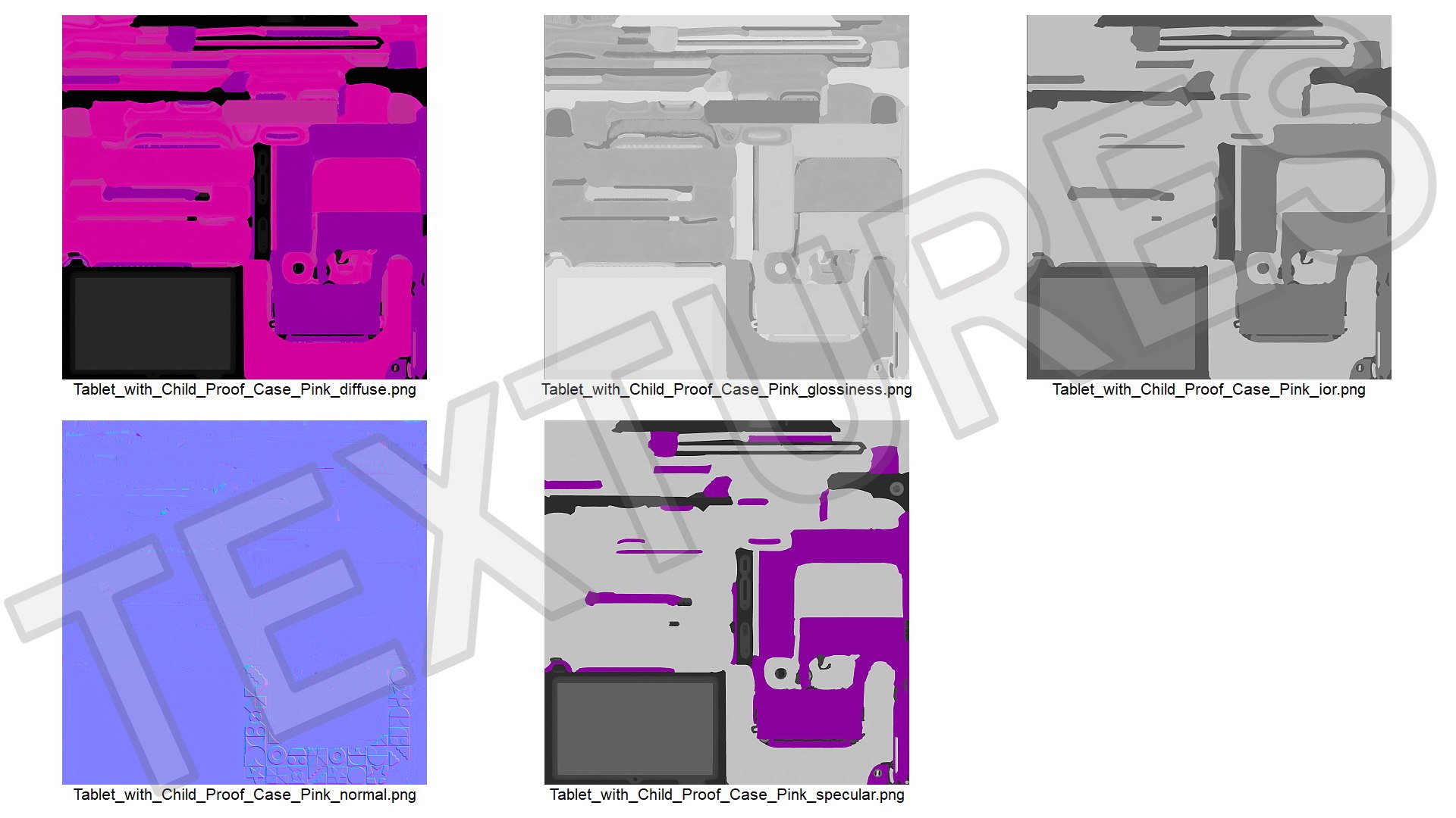 Tablet With Child Proof Case Pink 3D Model - TurboSquid 2123871