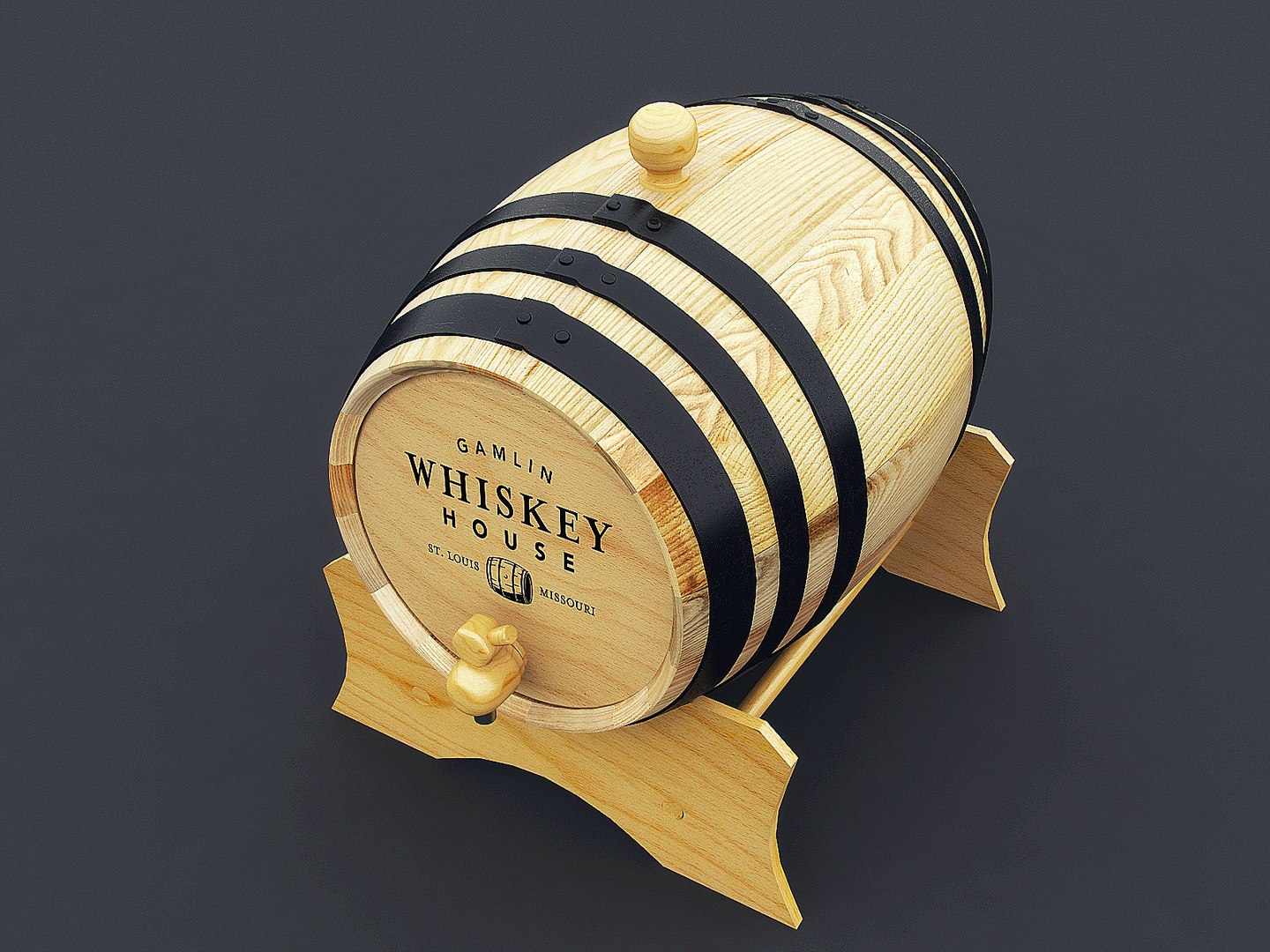 Whiskey Barrel 3d Model