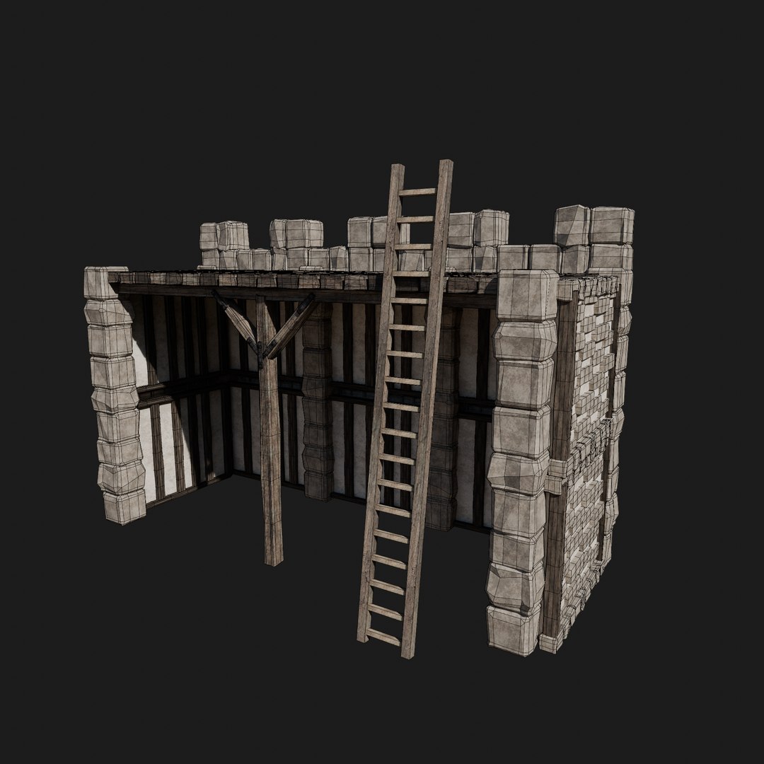 VIKING FORT NORSE FORTRESS CASTLE WALLS WATCHTOWER BUILDINGS 3D Model ...