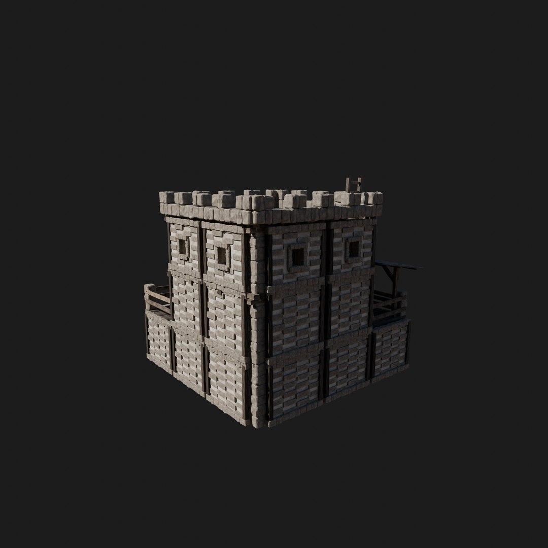 VIKING FORT NORSE FORTRESS CASTLE WALLS WATCHTOWER BUILDINGS 3D Model ...