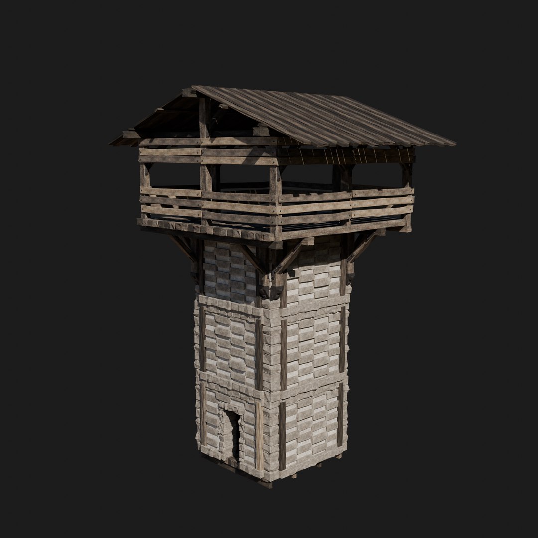 VIKING FORT NORSE FORTRESS CASTLE WALLS WATCHTOWER BUILDINGS 3D Model ...