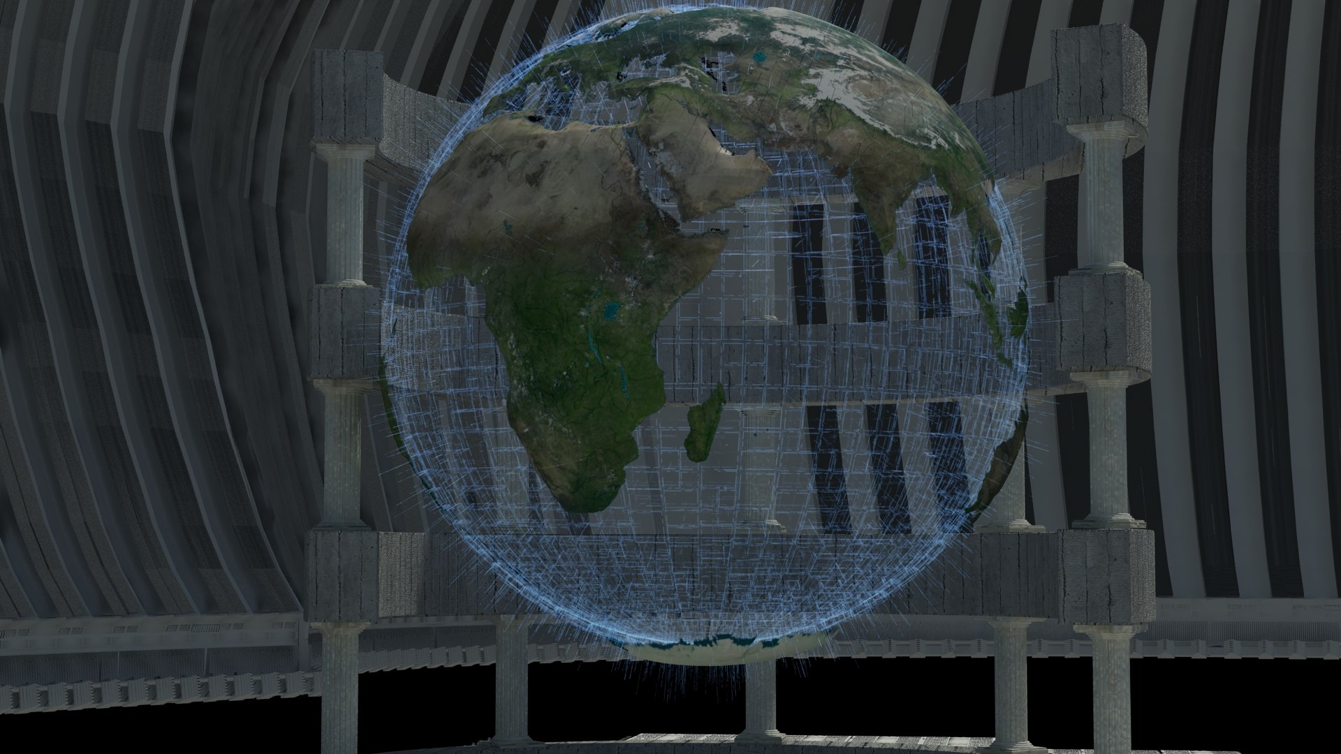 Holographic Earth 3d Model