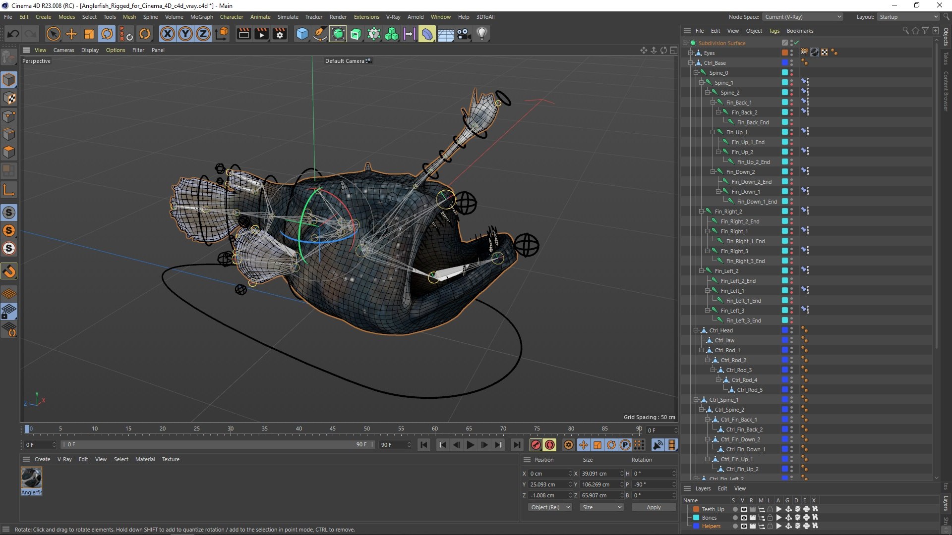 3D Anglerfish Rigged For Cinema 4D Model - TurboSquid 2351989