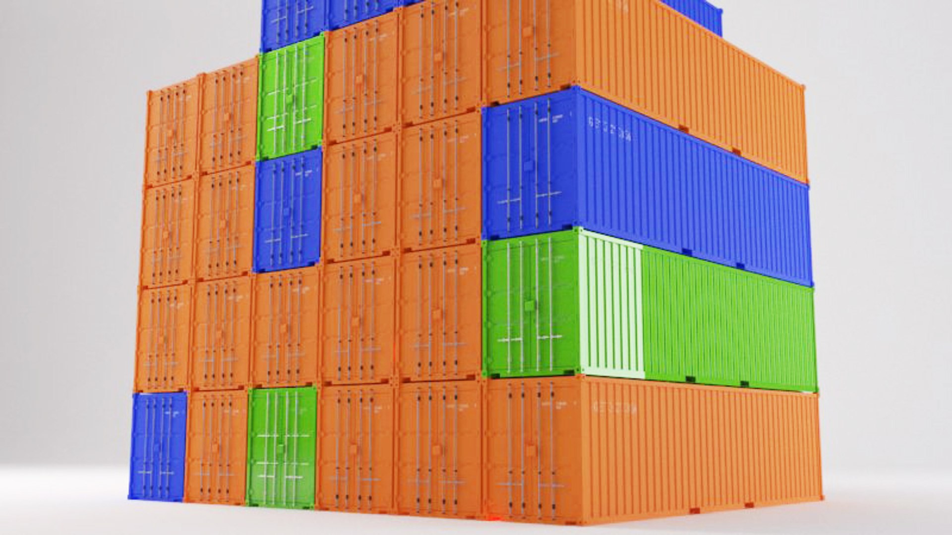 3ds shipping container stack