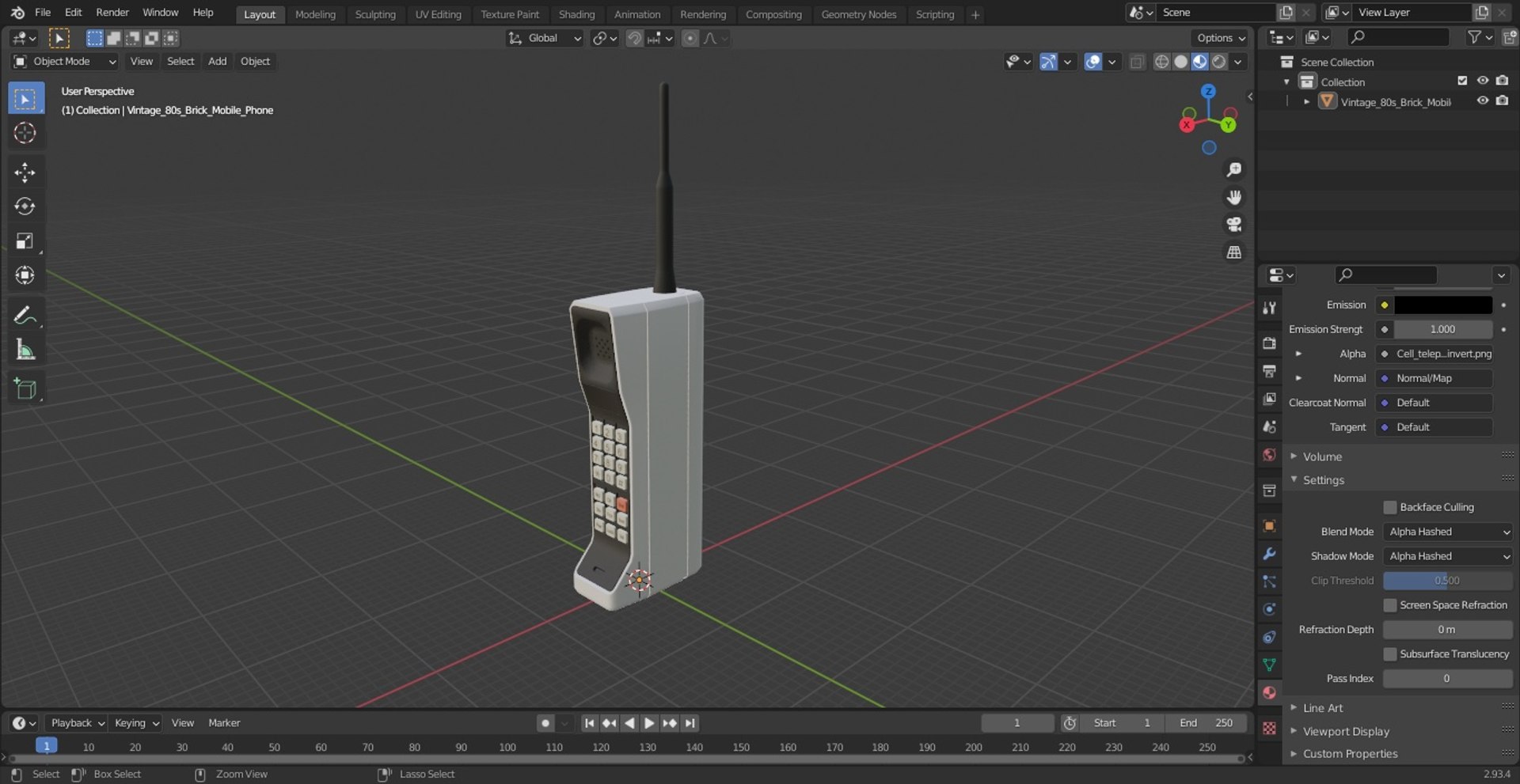 Vintage 80s Brick Mobile Phone model - TurboSquid 1794522