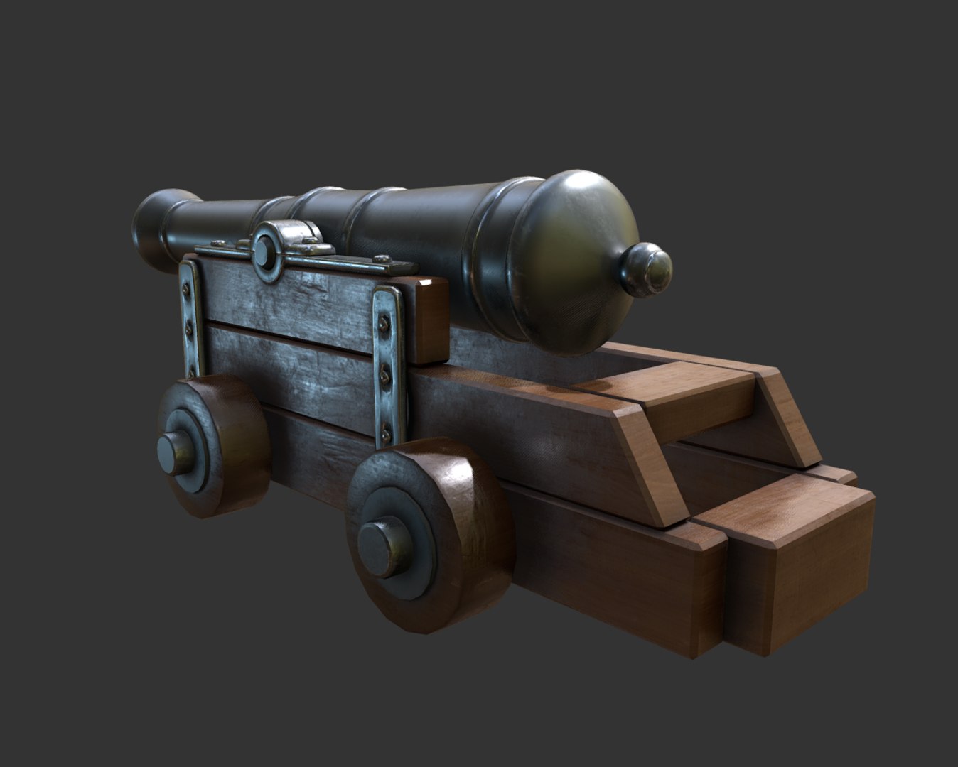 3D Model Realistic Cannon - Pbr - TurboSquid 1318070