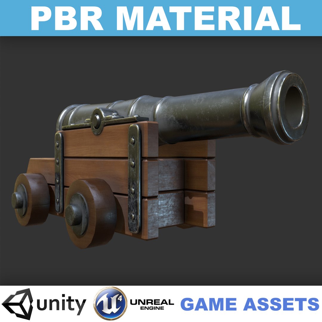 3D Model Realistic Cannon - Pbr - TurboSquid 1318070