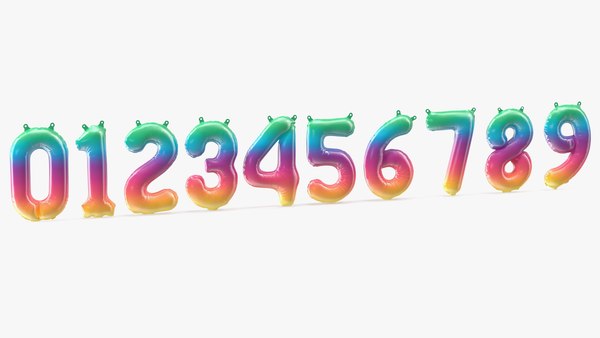 3D Balloon Numbers Set Rainbow model - TurboSquid 1821170
